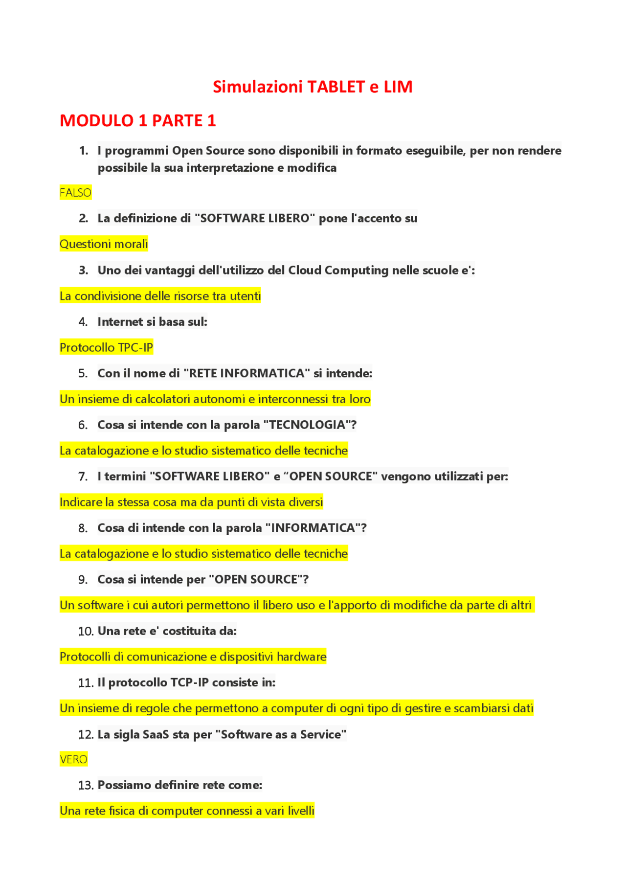 Simulazioni Moduli Lim E Tablet Uniscientia Prove Desame Di