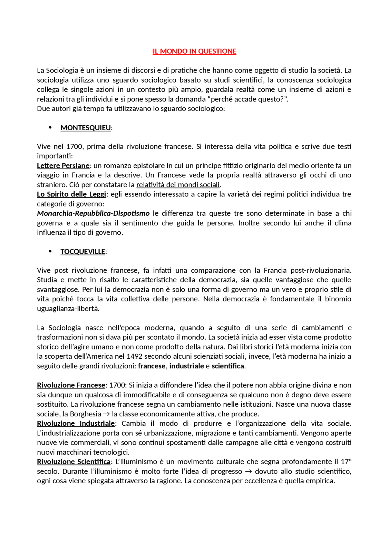 Il Mondo In Questione Paolo Jedlowski 2009 Docsity