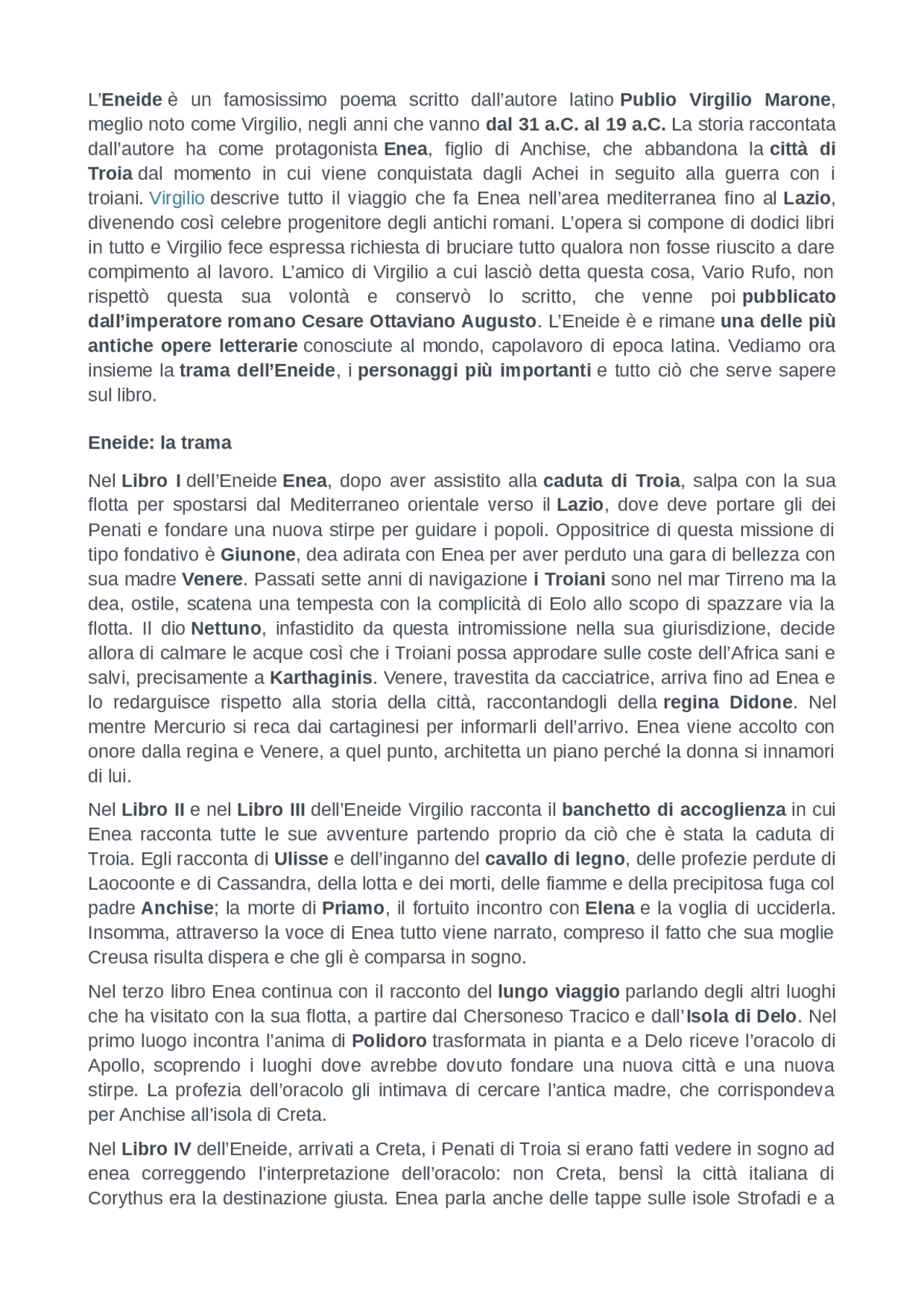 Riassunto Eneide Virgilio Docsity