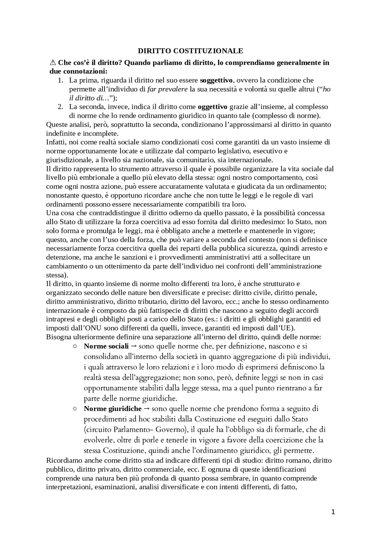 Esame diritto costituzionale - Docsity