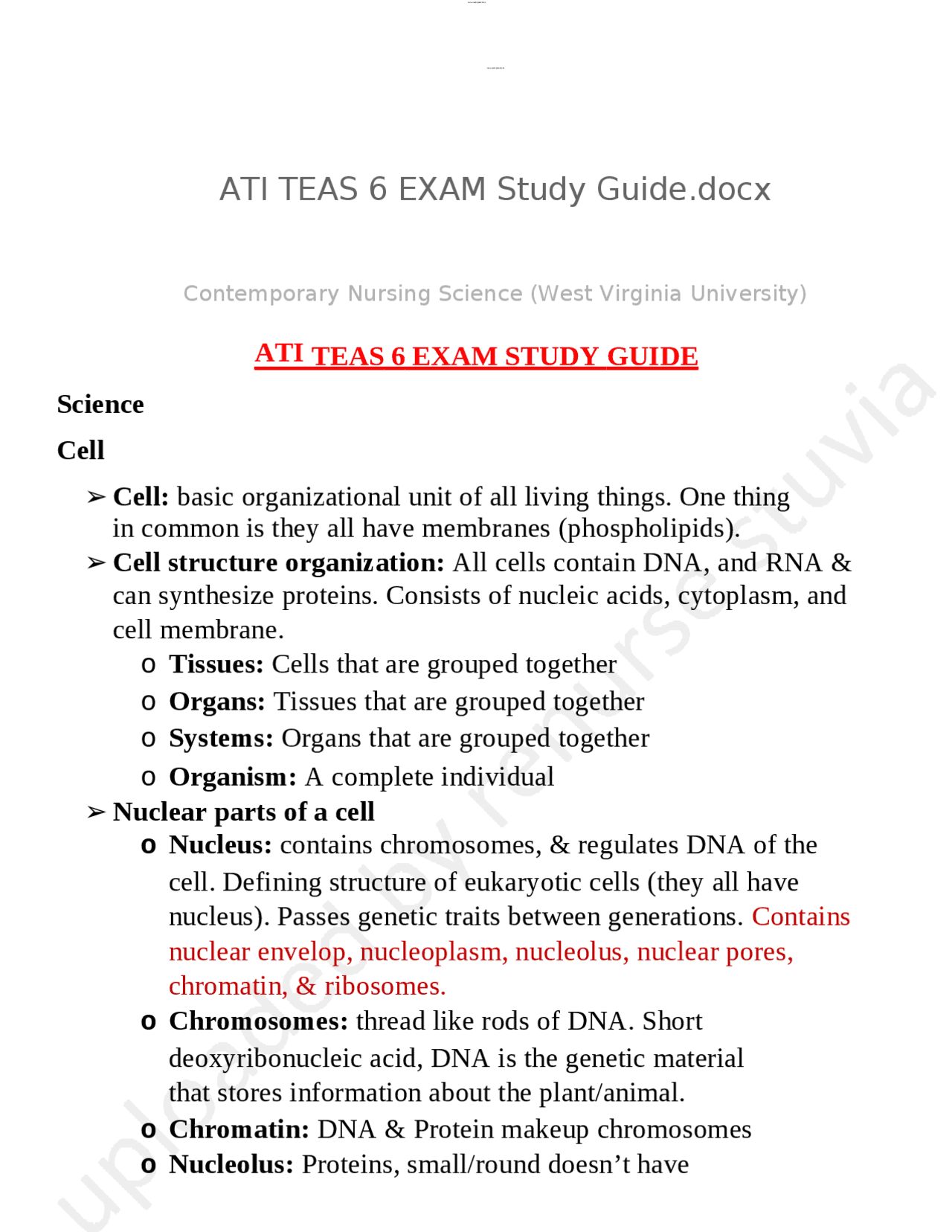 ATI TEAS 6 EXAM STUDY GUIDE LATEST 2021 WITH COMPLETE SOLUTION - Docsity