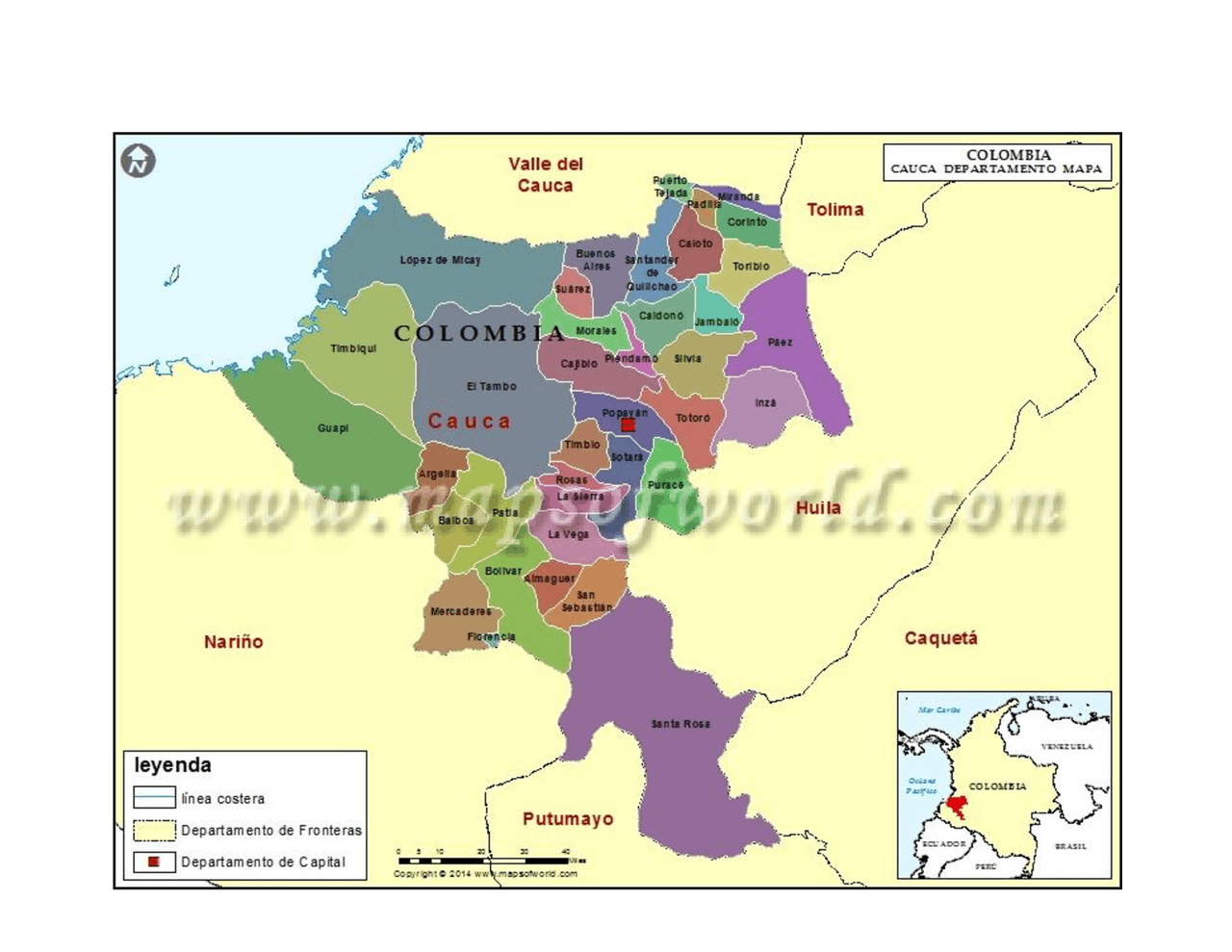 Mapa Del departamento Cauca 2021 - Docsity