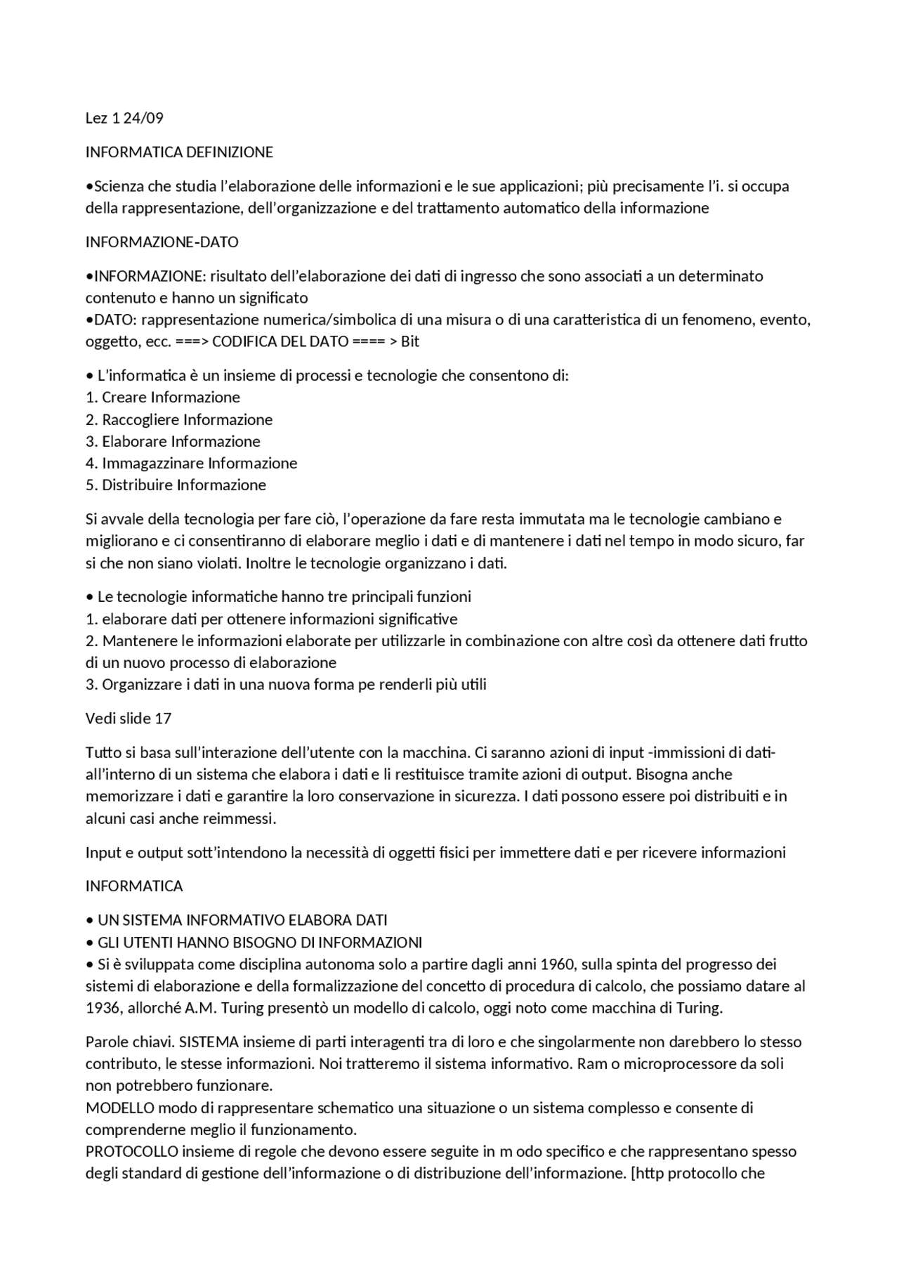 Fondamenti Di Informatica Docsity