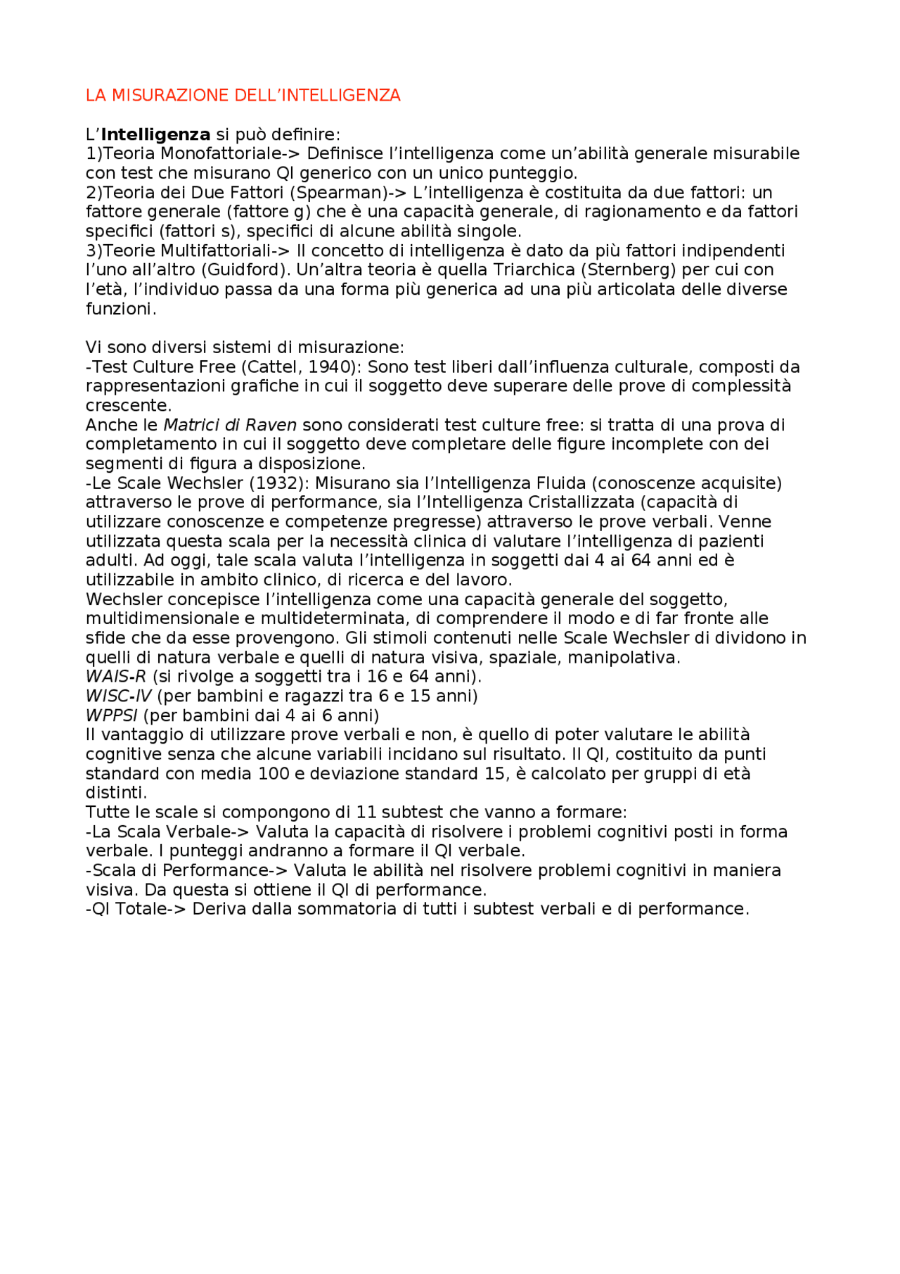 Teorie E Tecniche Dei Test Docsity