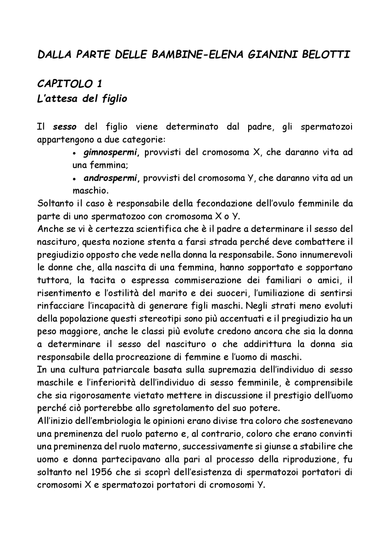 Dalla Parte Delle Donne Docsity