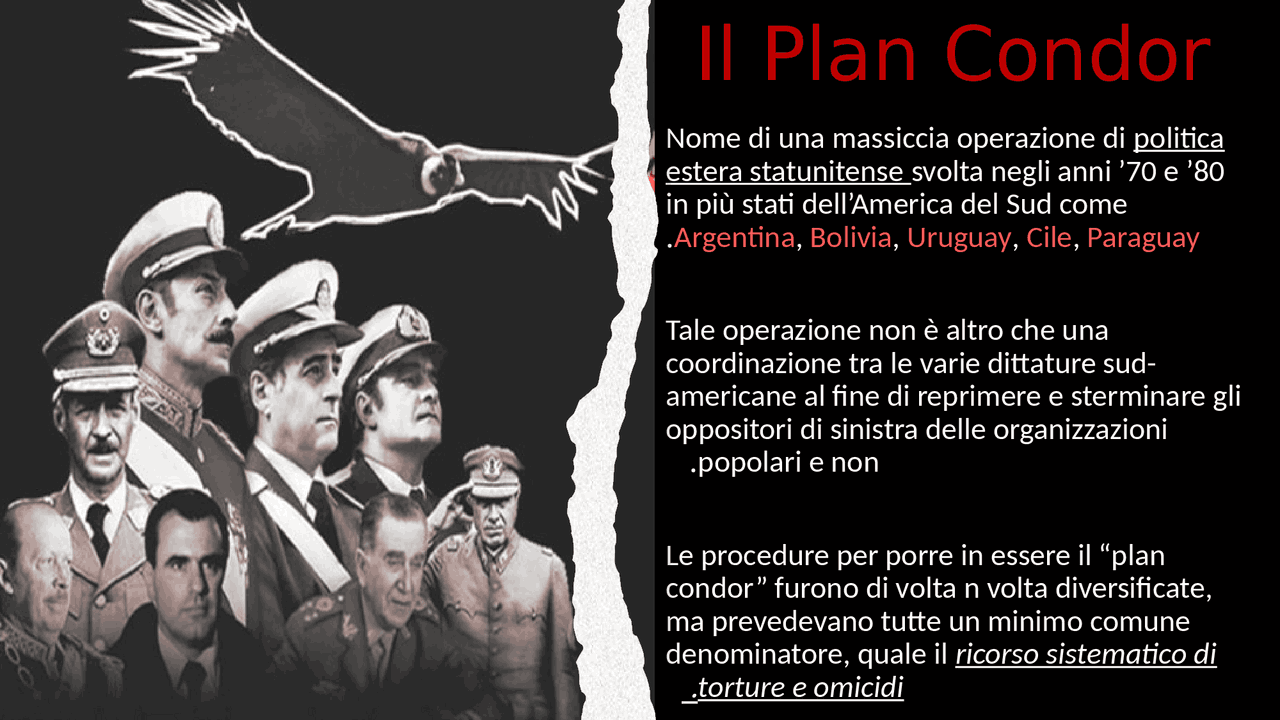 Plan condor - tutto ciò che c’è da sapere - Docsity