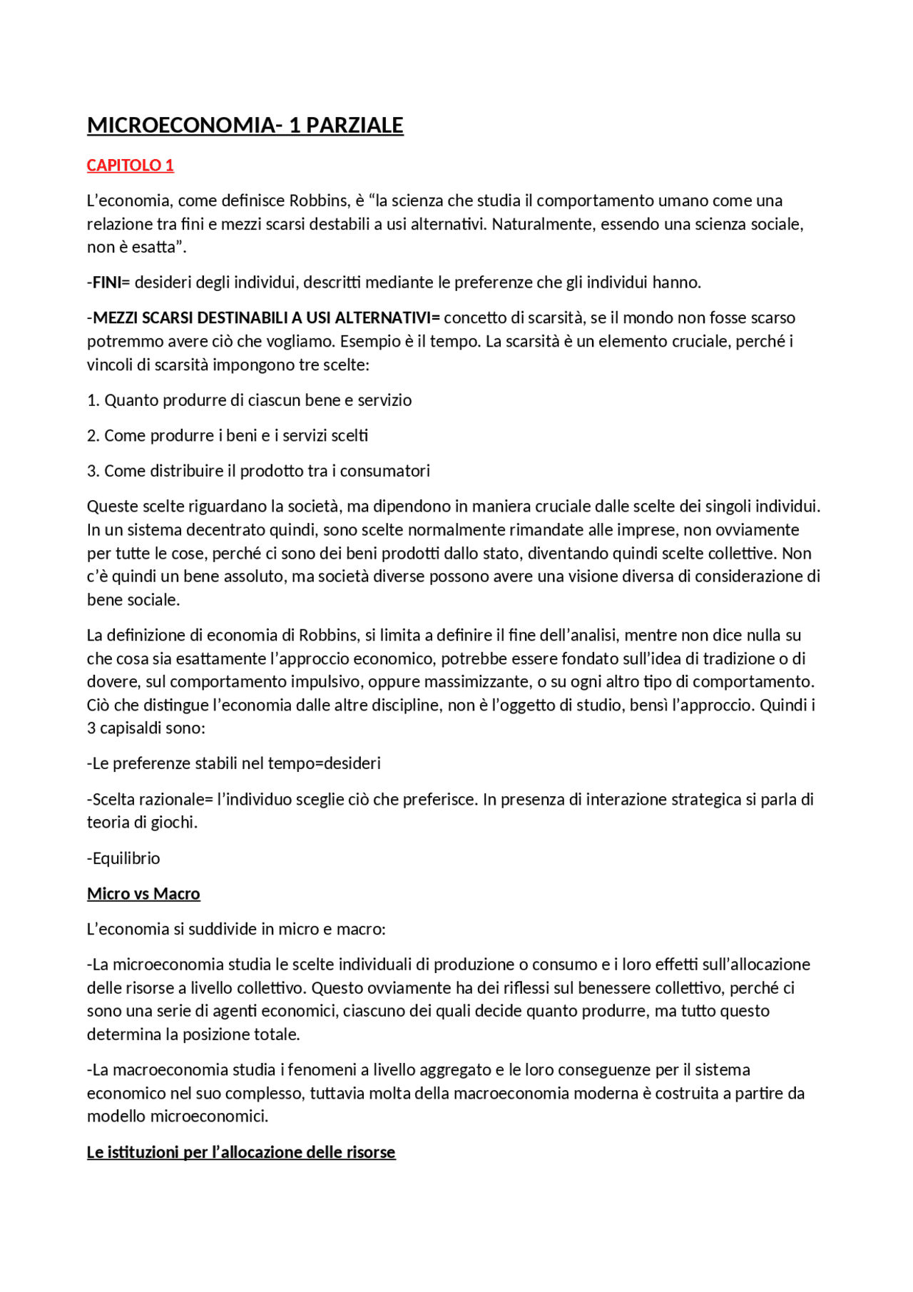 Riassunto Microeconomia Appunti E Slides Docsity