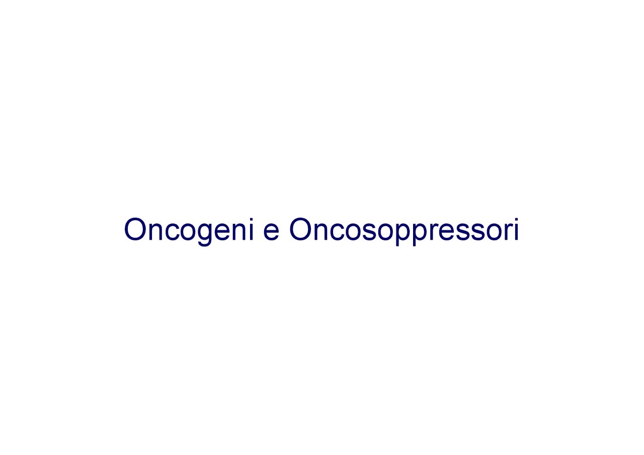 Oncogeni E Oncosoppressori Docsity
