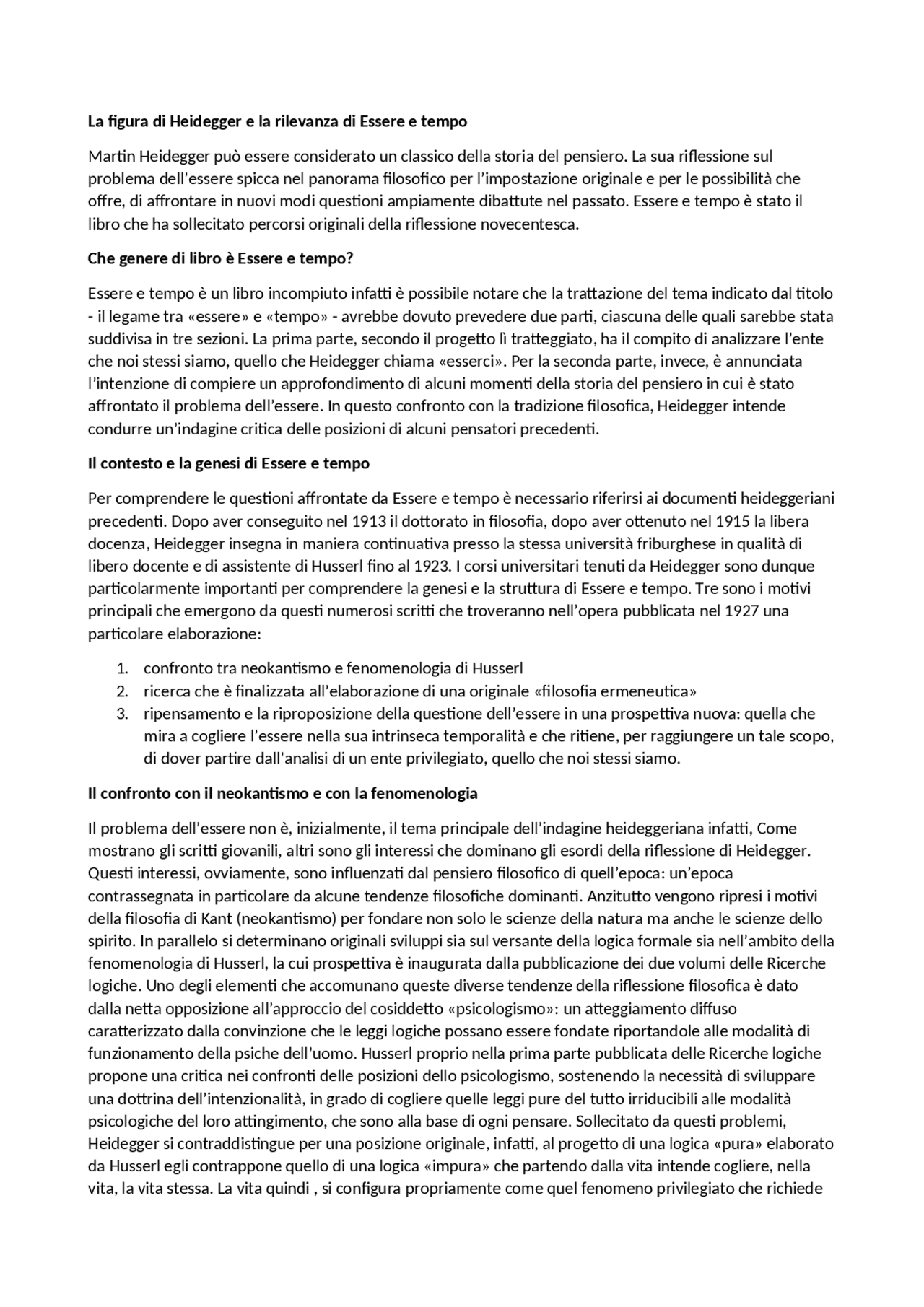 Essere E Tempo Heidegger Docsity
