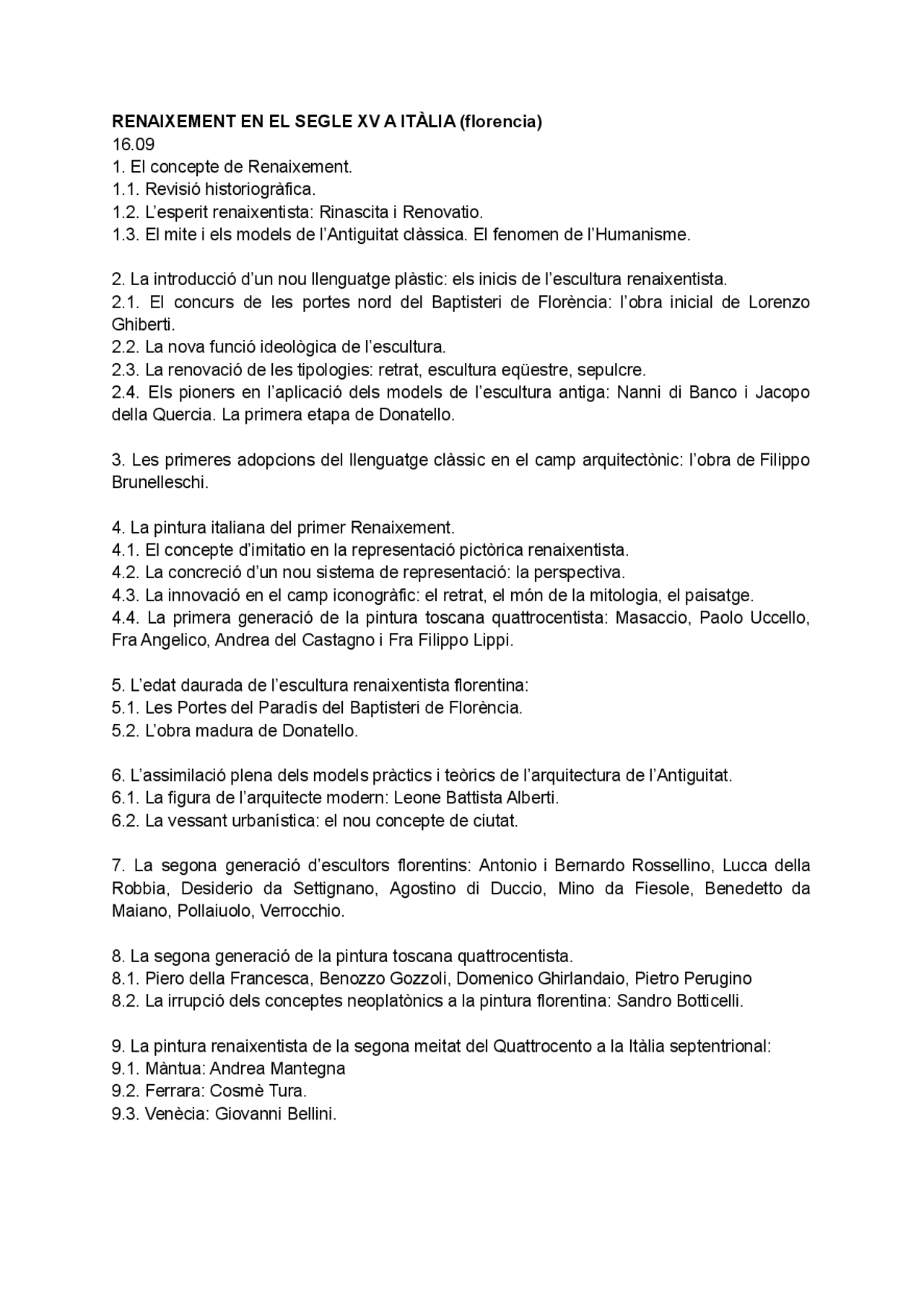Renaixement Del Segle Xv Docsity