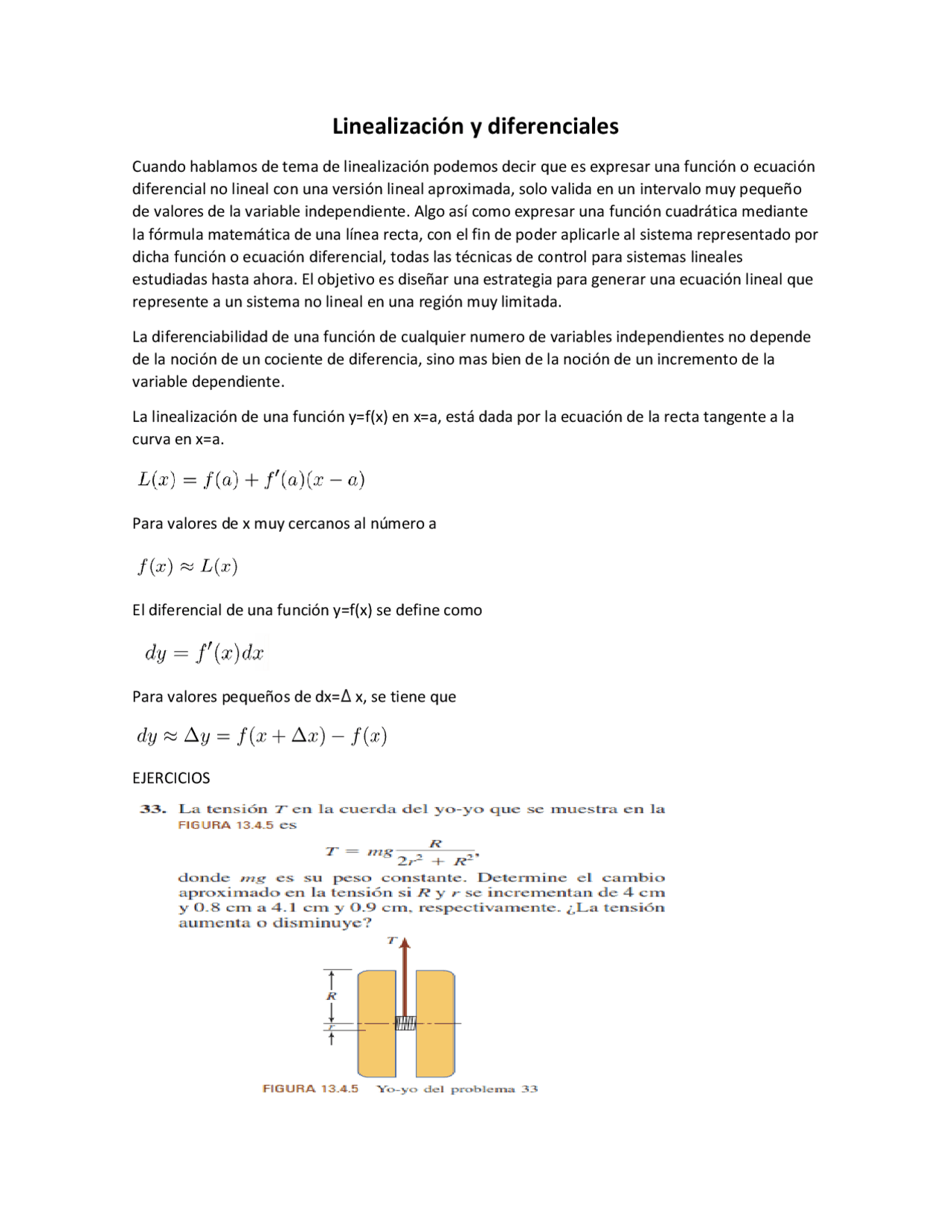 Linealización Y Diferenciales Docsity