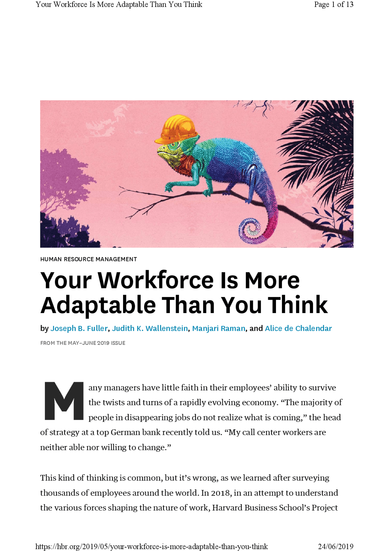 Your workforce is more adaptable than you think - Docsity
