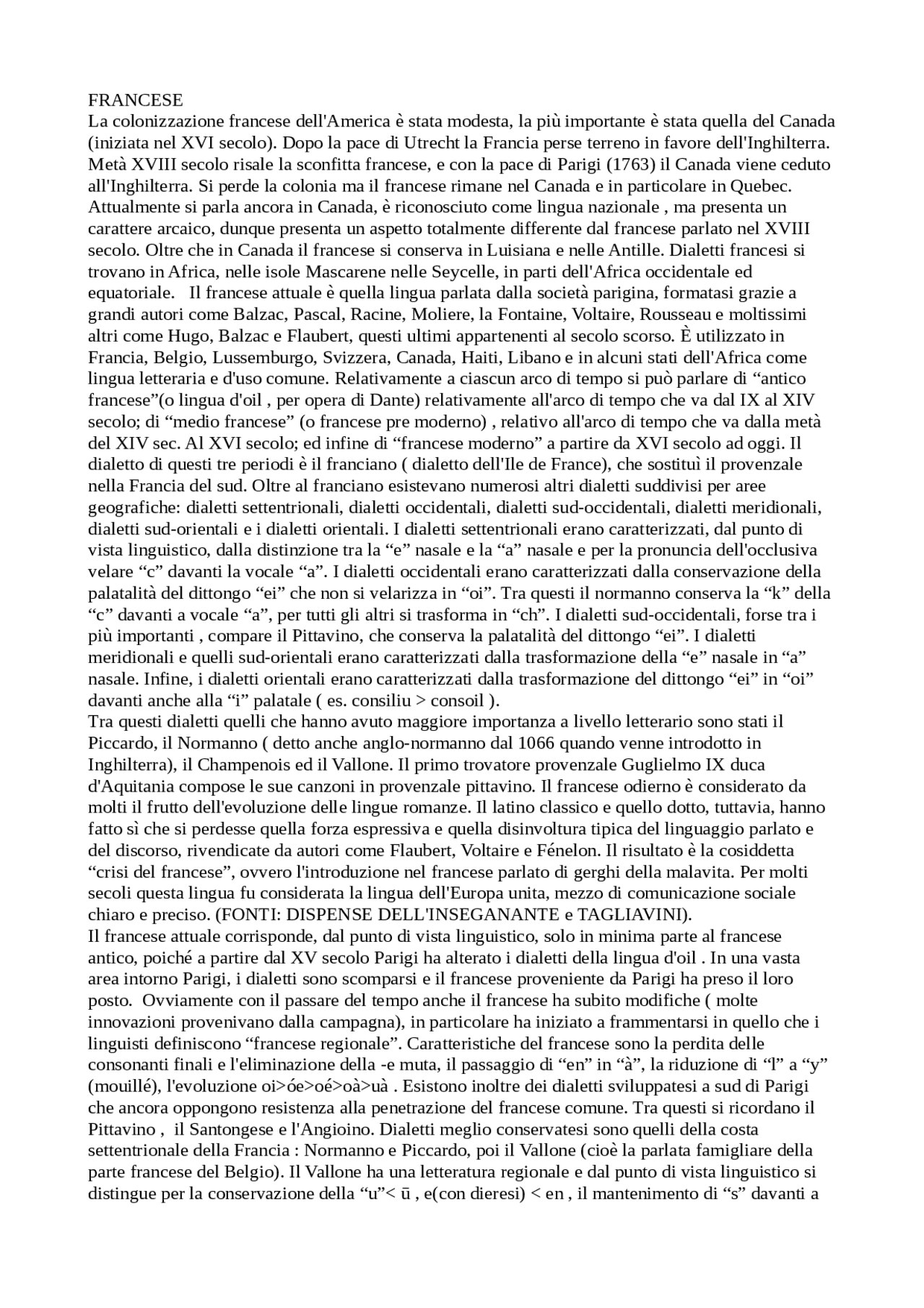 Riassunto Delle Dispense Relative Alle Lingue Galloromanze Docsity