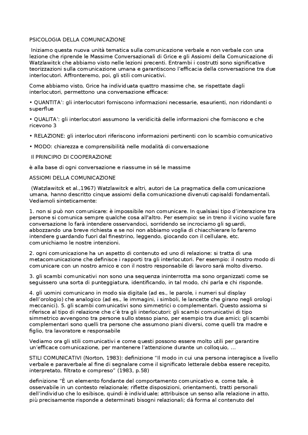 Comunicazione Verbale E Non Verbale Docsity