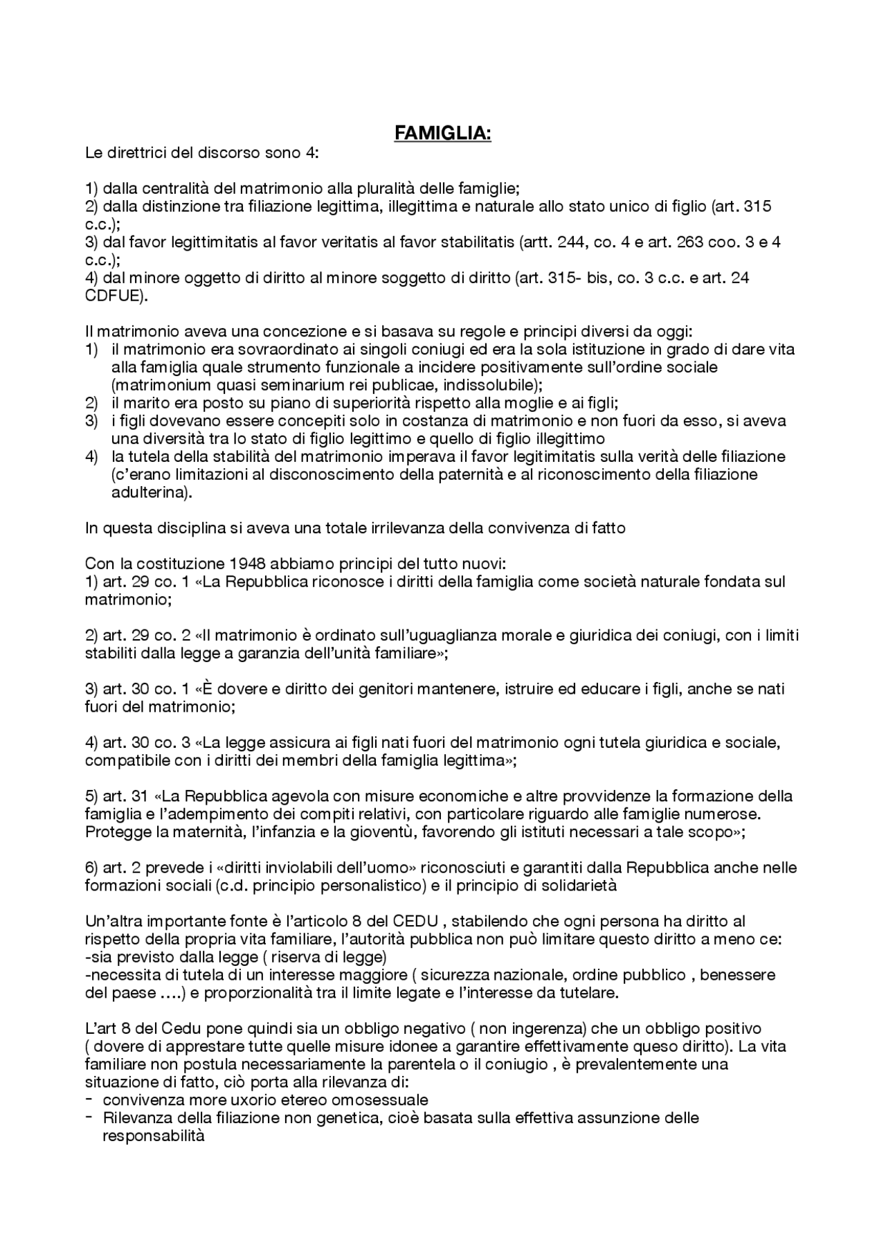 Famiglia E Matrimonio Docsity