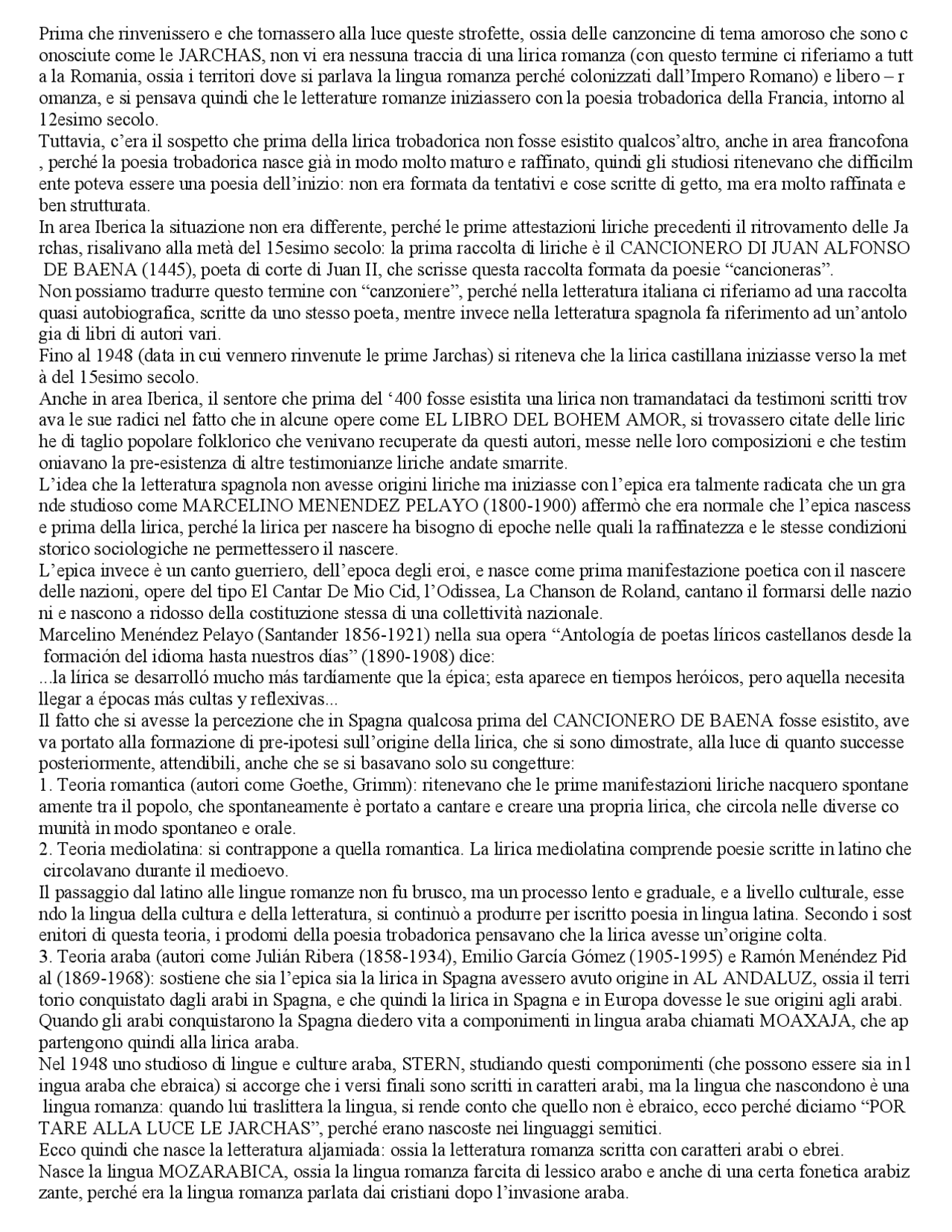 Spiegazione Riassuntiva Sulle Jarchas Docsity