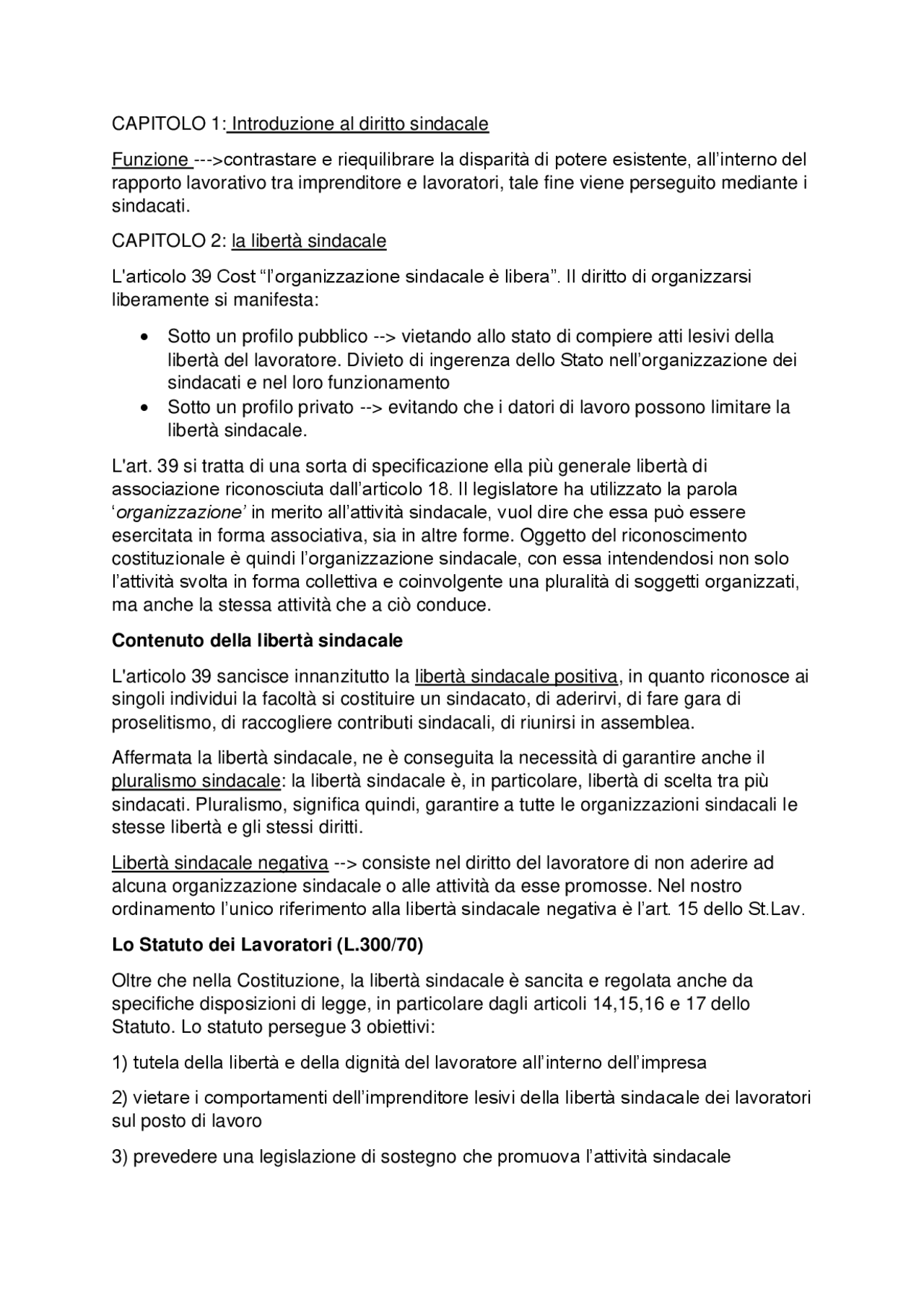 Riassunto Del Libro Diritto Sindacale Docsity