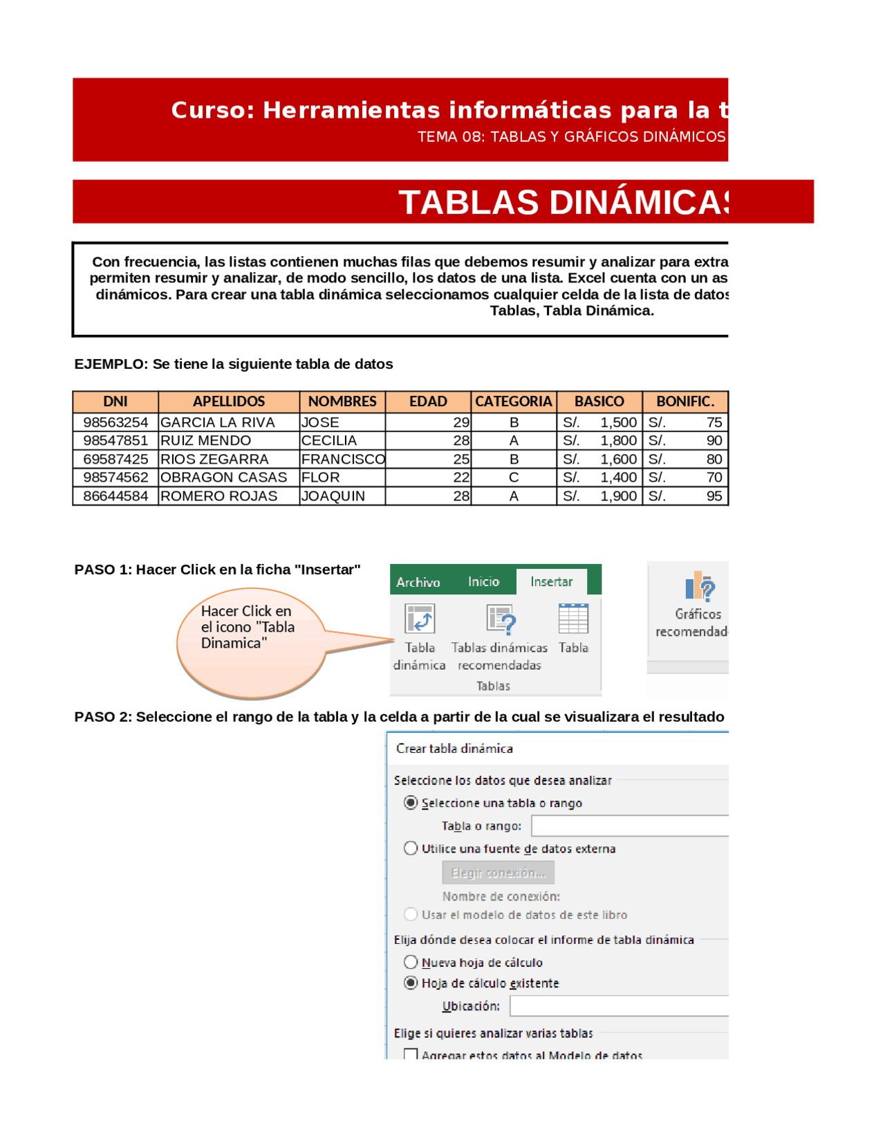 Ejercicios Semana8 Tablas Dinámicas Docsity