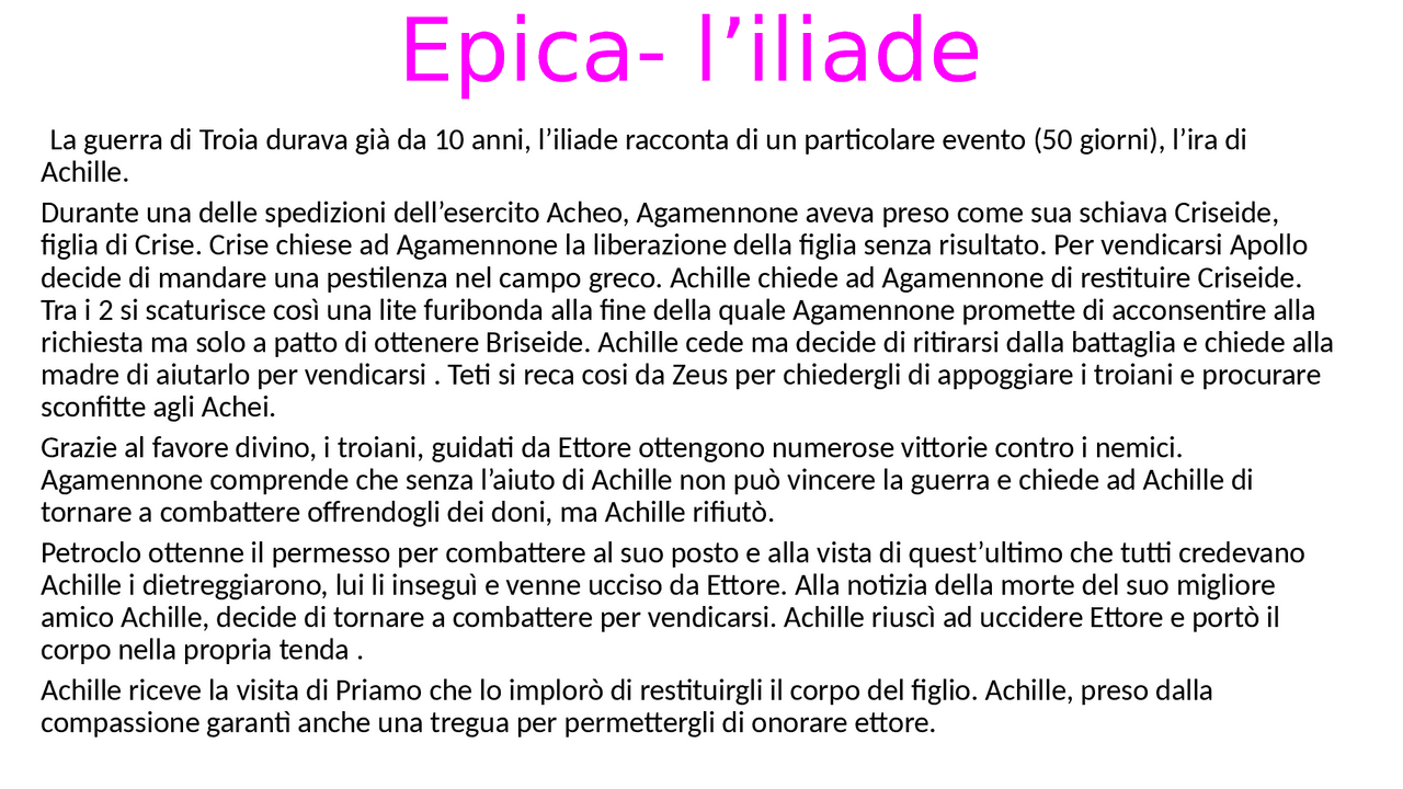 Riassunto Delliliade Di Omero Docsity