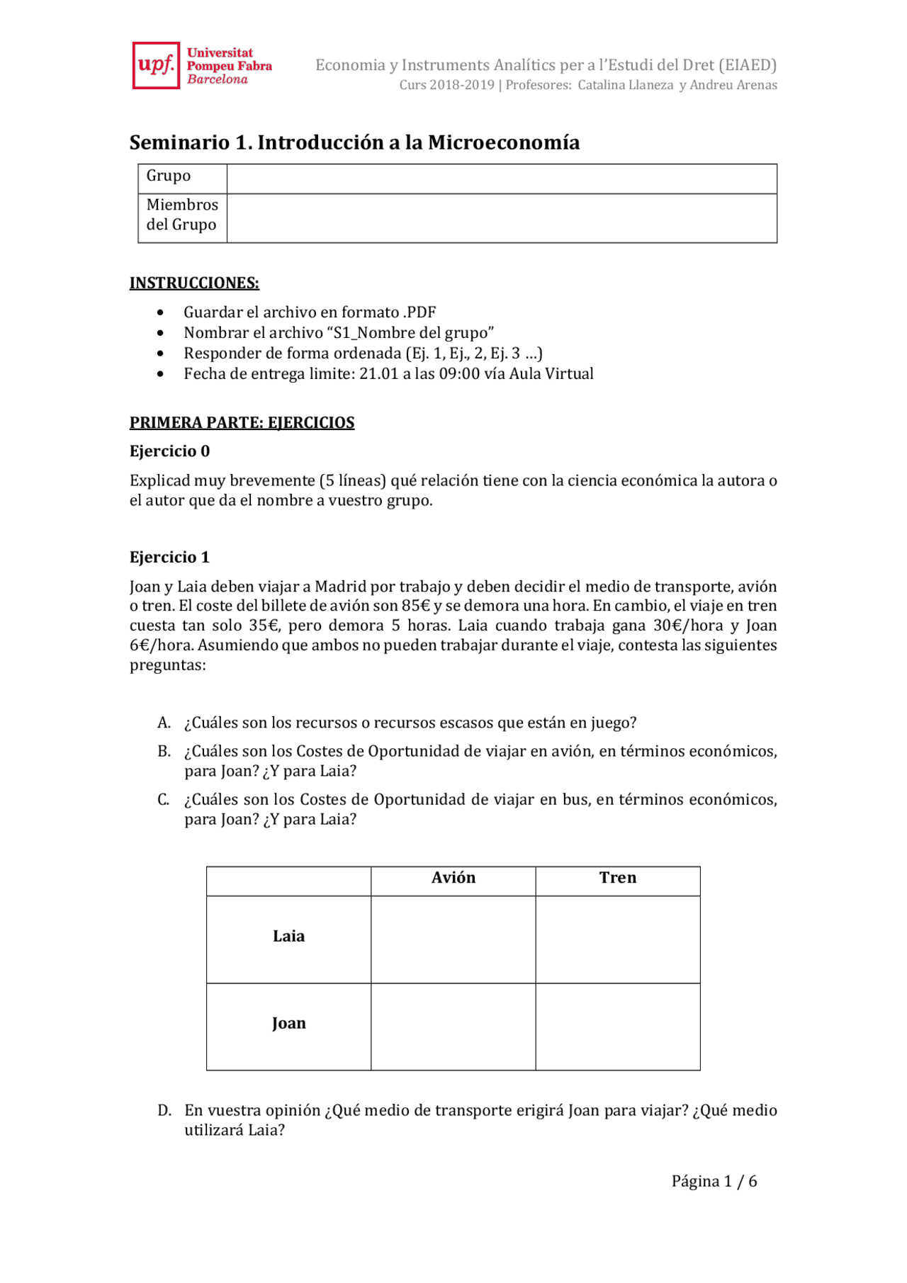 Seminari 1 Economia 1r Trim Docsity