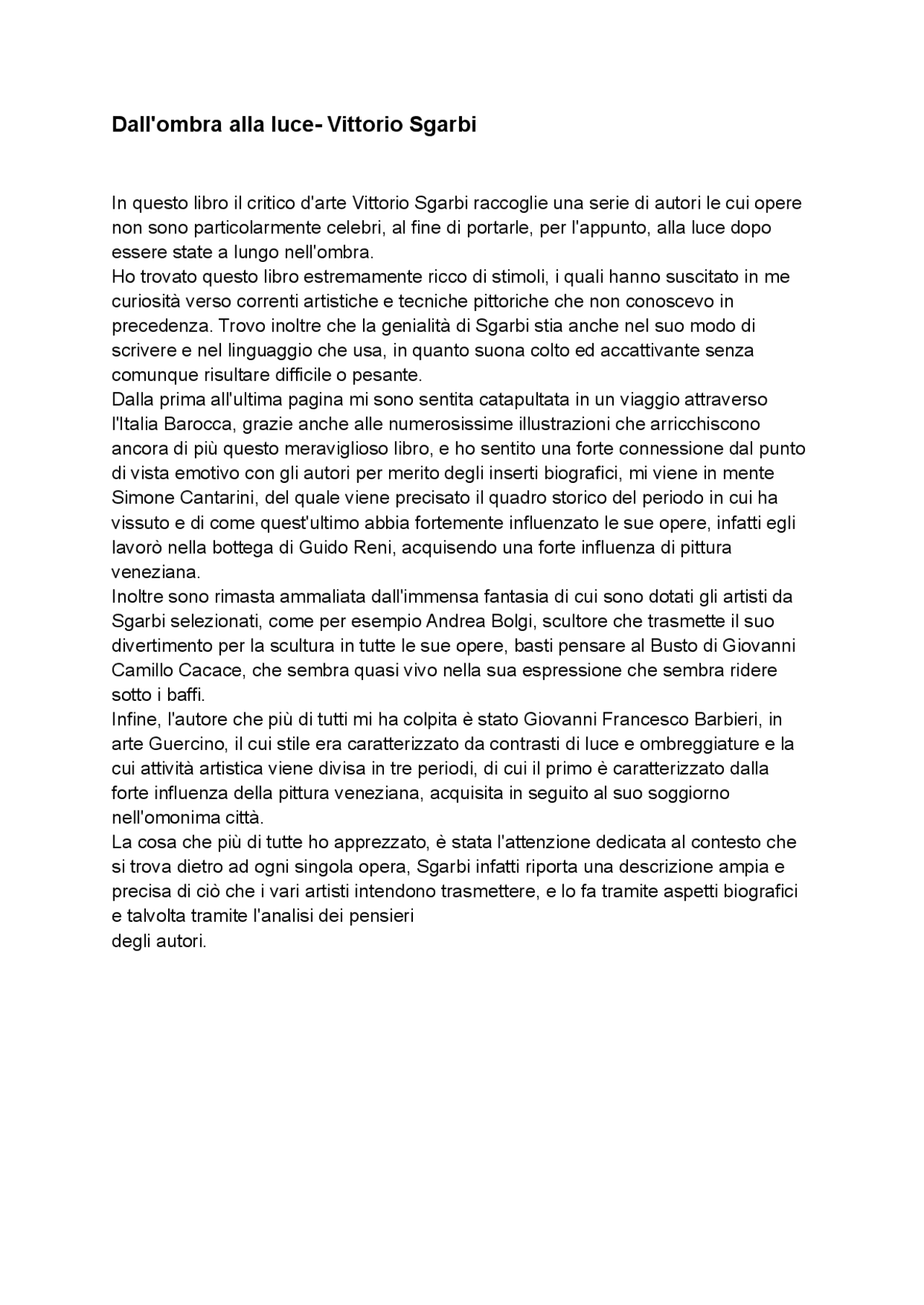 Dallombra Alla Luce Docsity