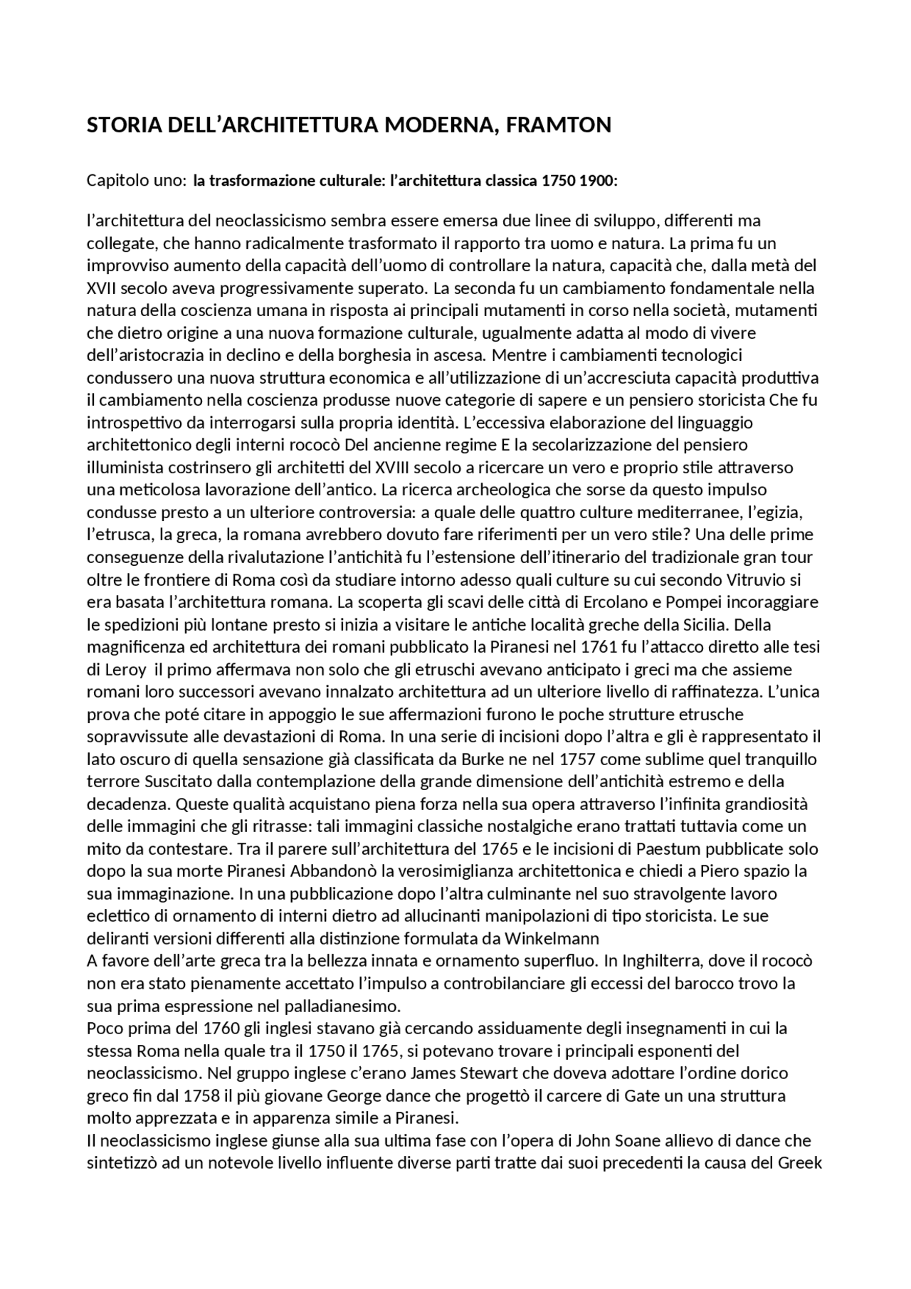 Riassunto Archi Contemporanea Docsity