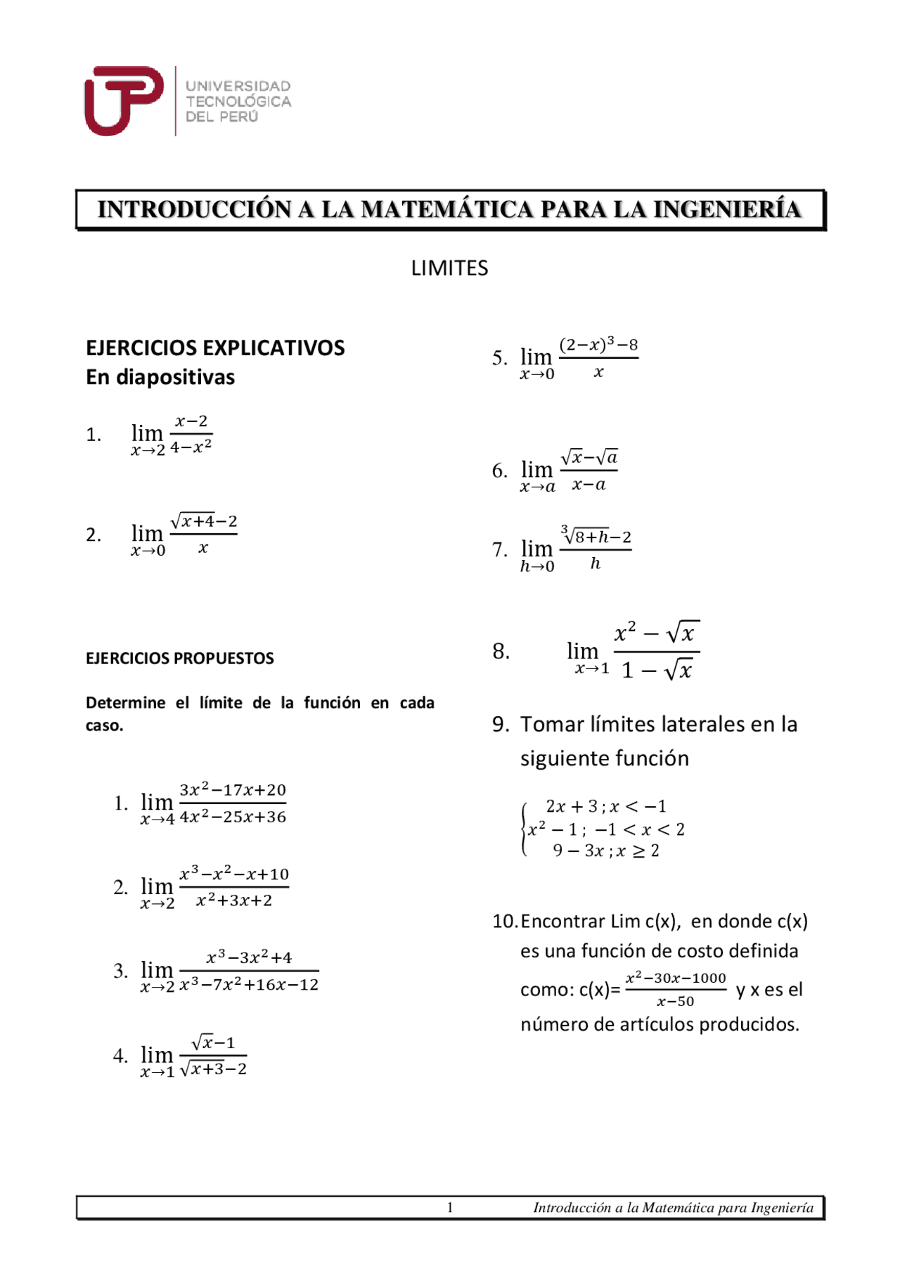Ejercicios para resolver - Docsity