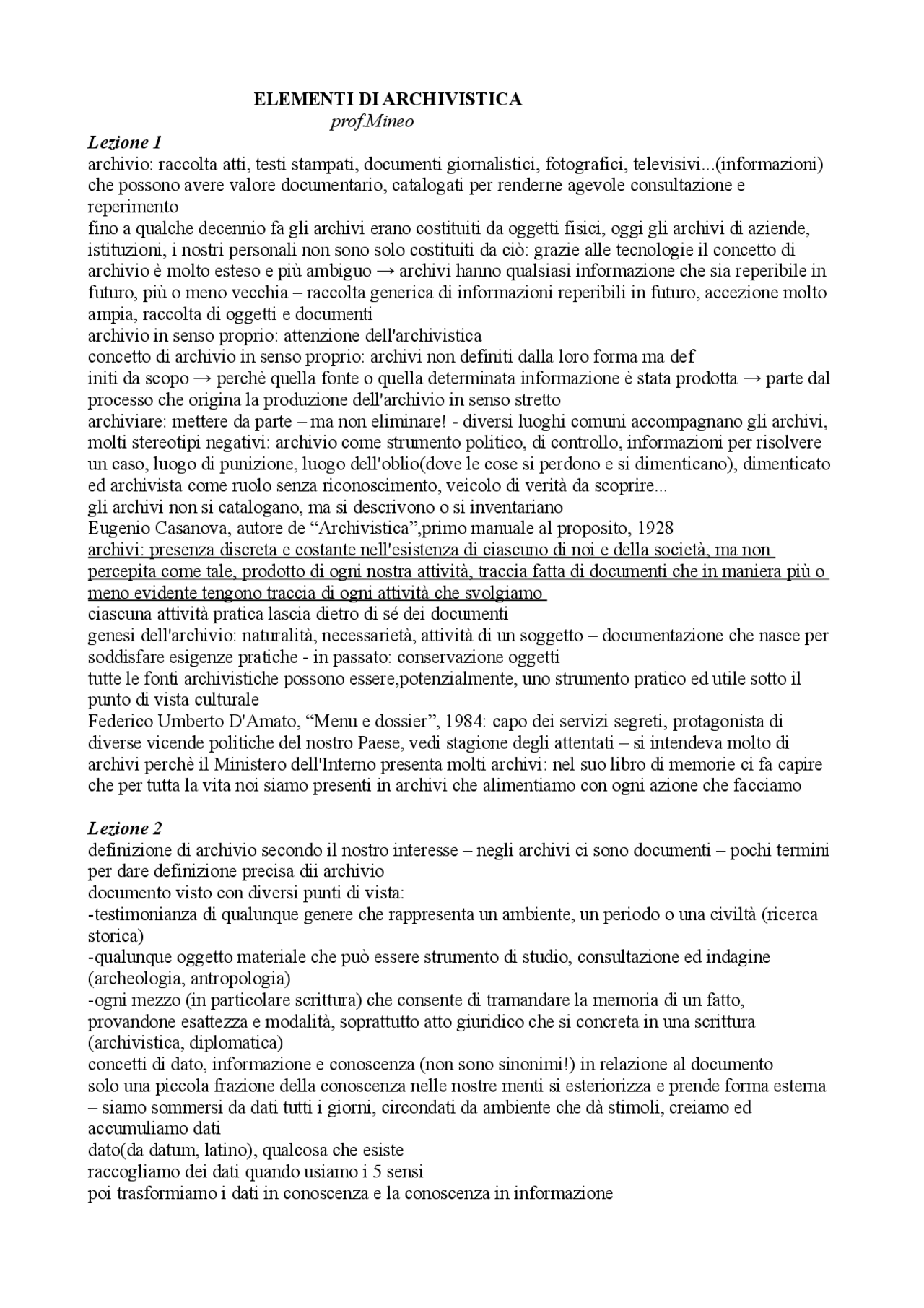 Appunti Di Archivistica Docsity