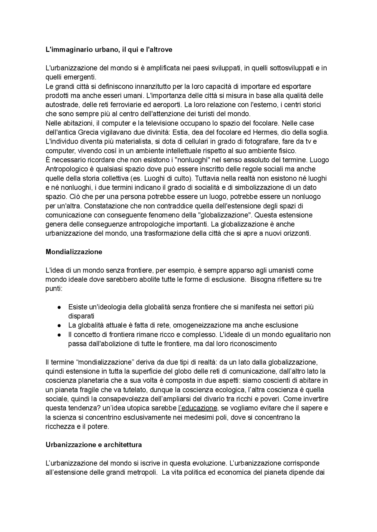 Non Luoghi Marc Augé Docsity