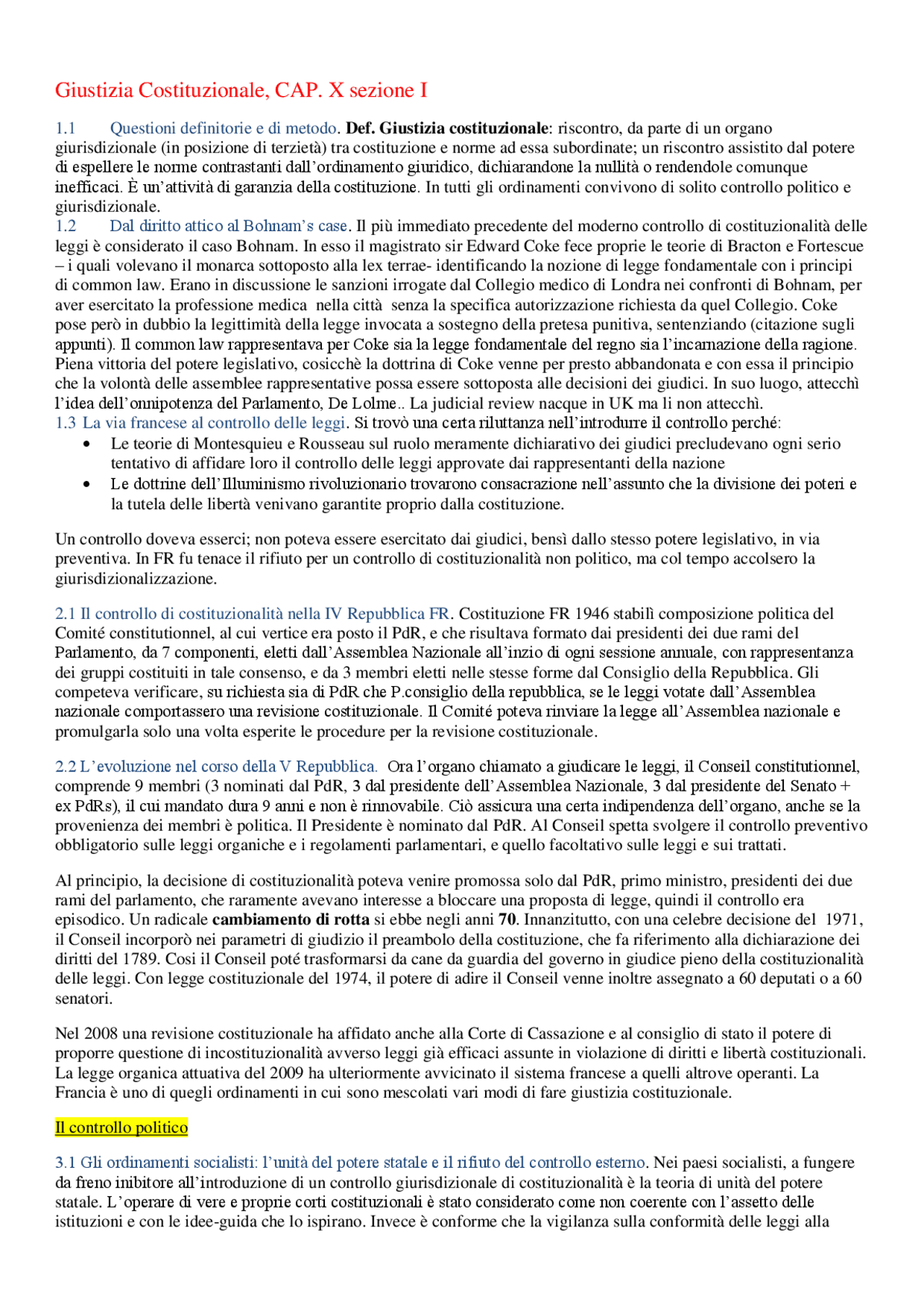 Giustizia Costituzionale Docsity