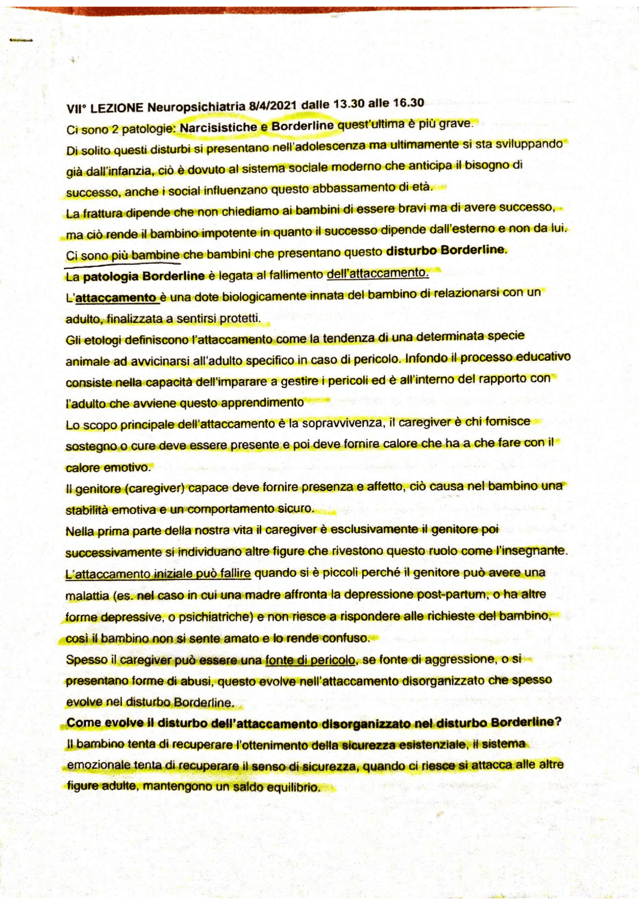 Disturbo Narcisistico Borderline Docsity