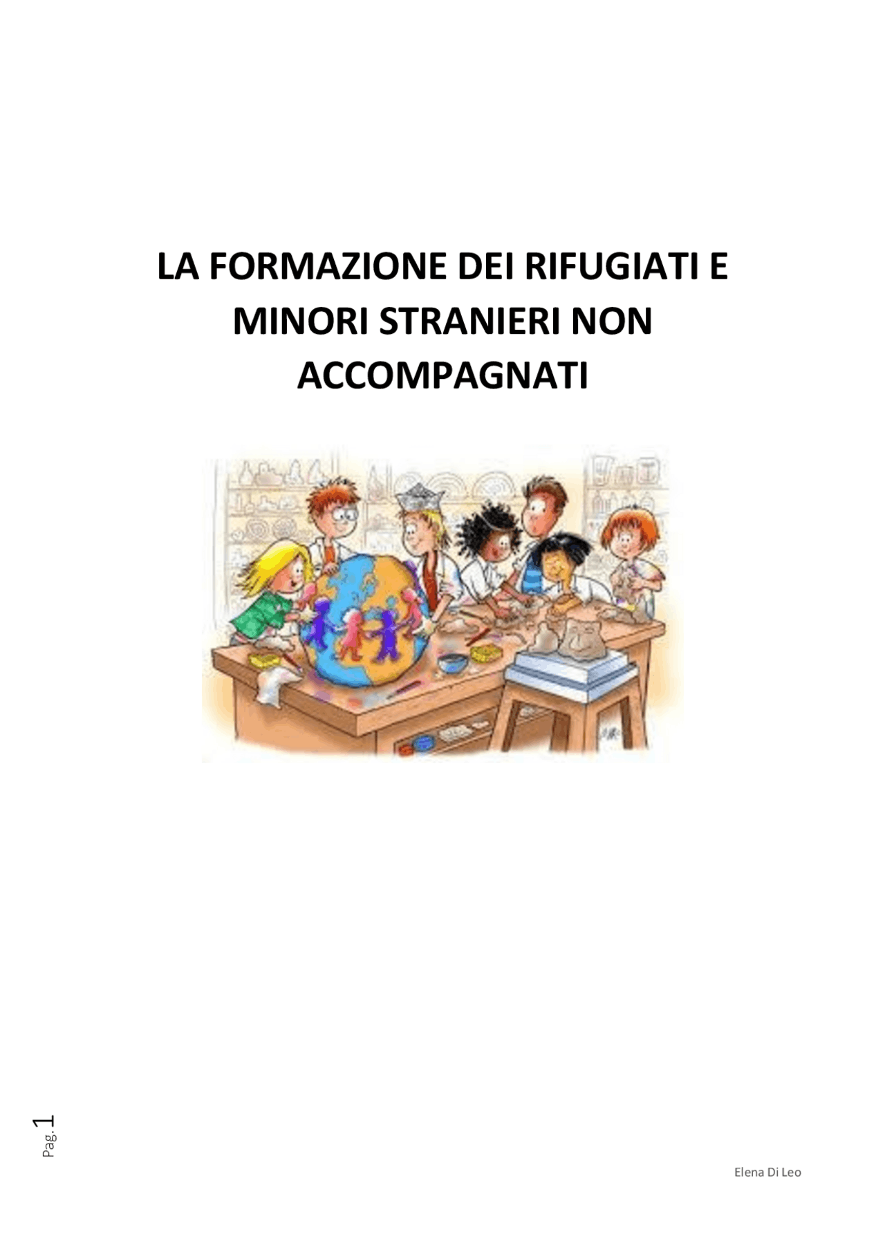 La Formazione Dei Minori Rifugiati Stranieri Non Accompagnati Docsity