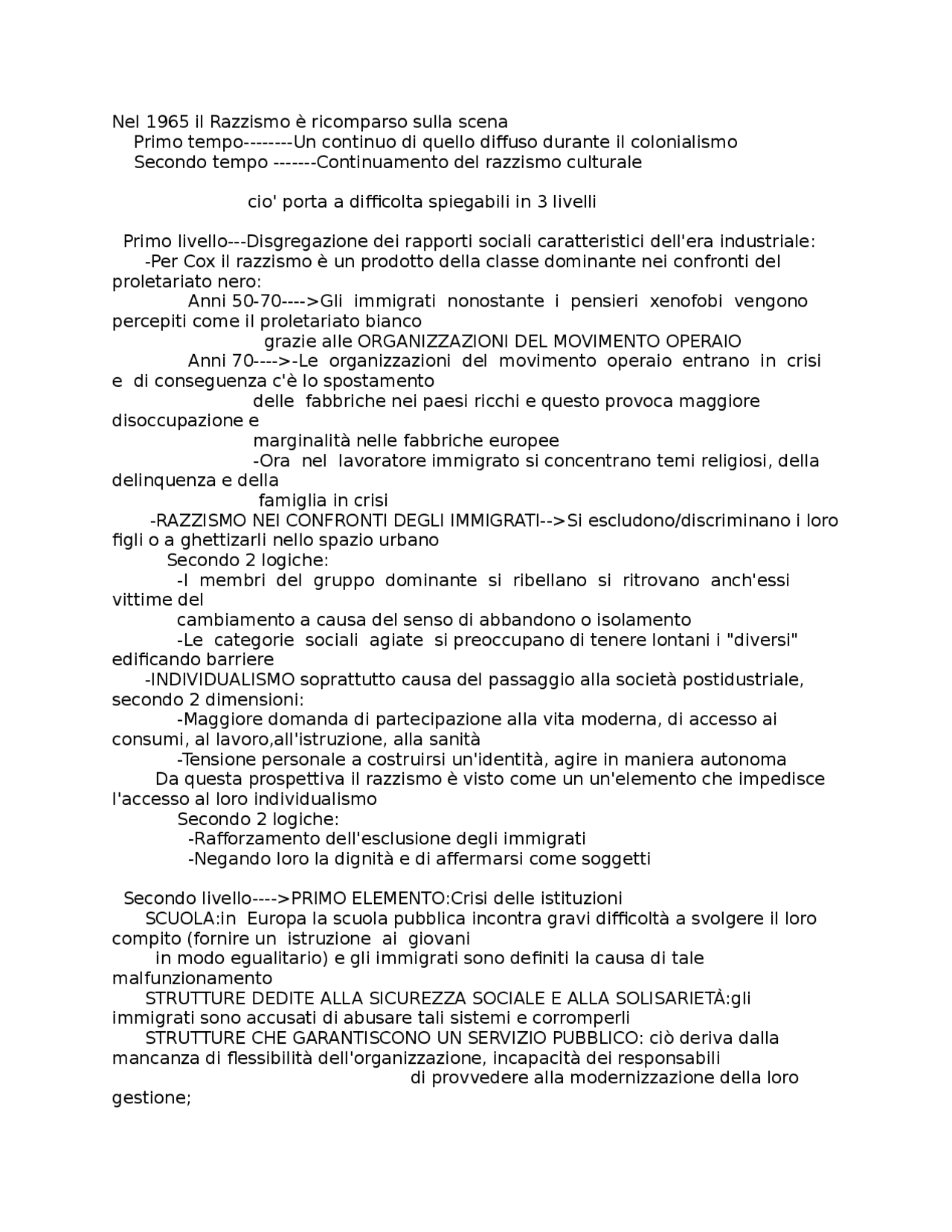 Il Razzismo Capitolo 5 Docsity