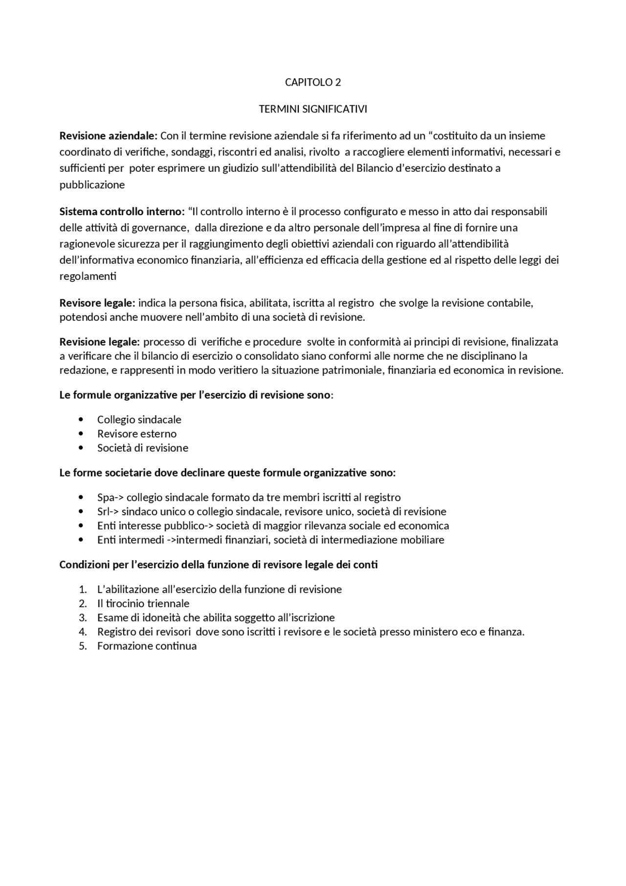 Dispense Del Corso Di Revisione Aziendale Docsity