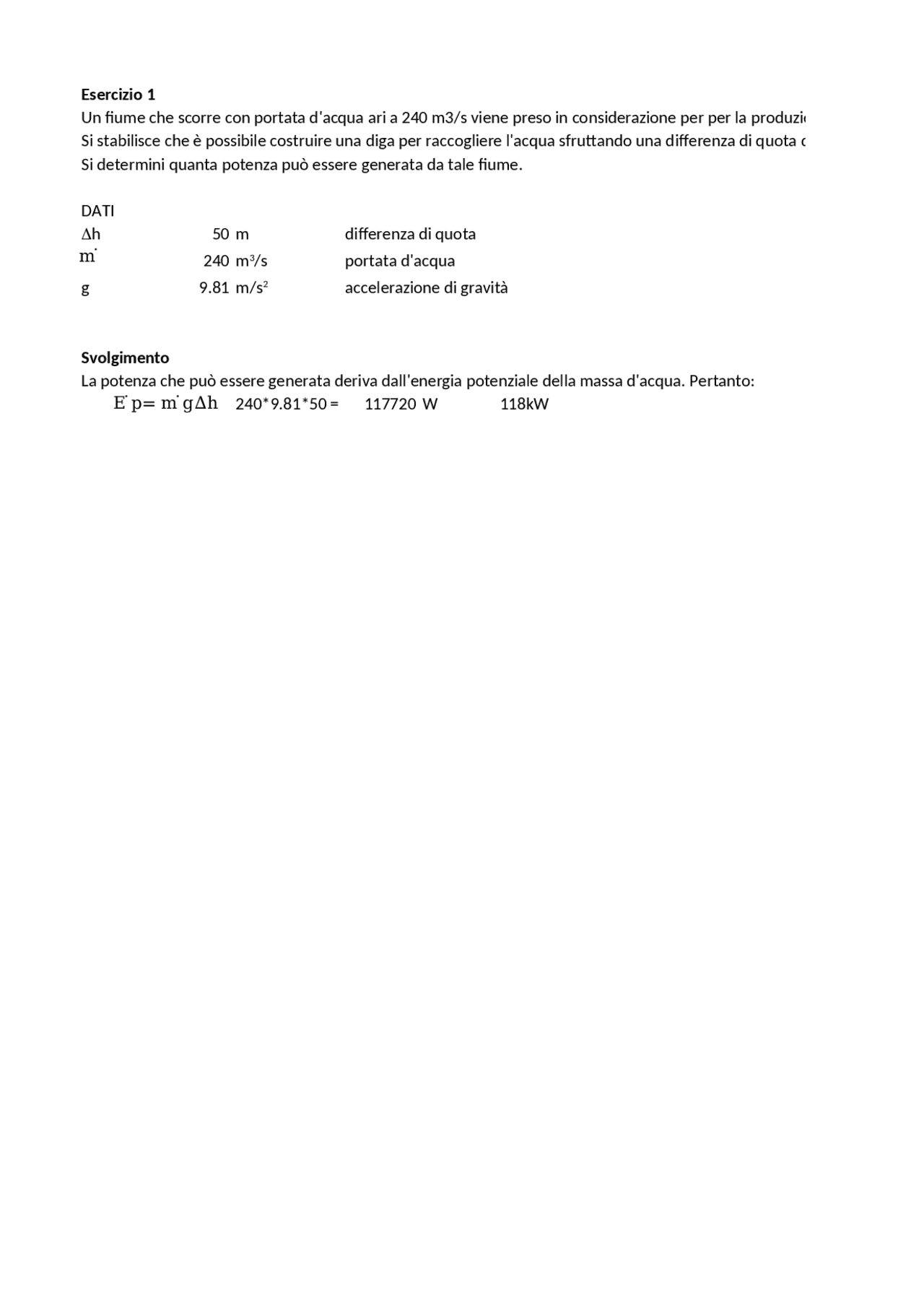 Tabella Excel Esercizio Docsity