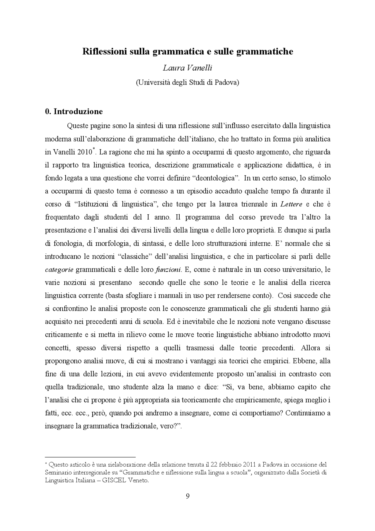 Grammatica Valenziale Docsity