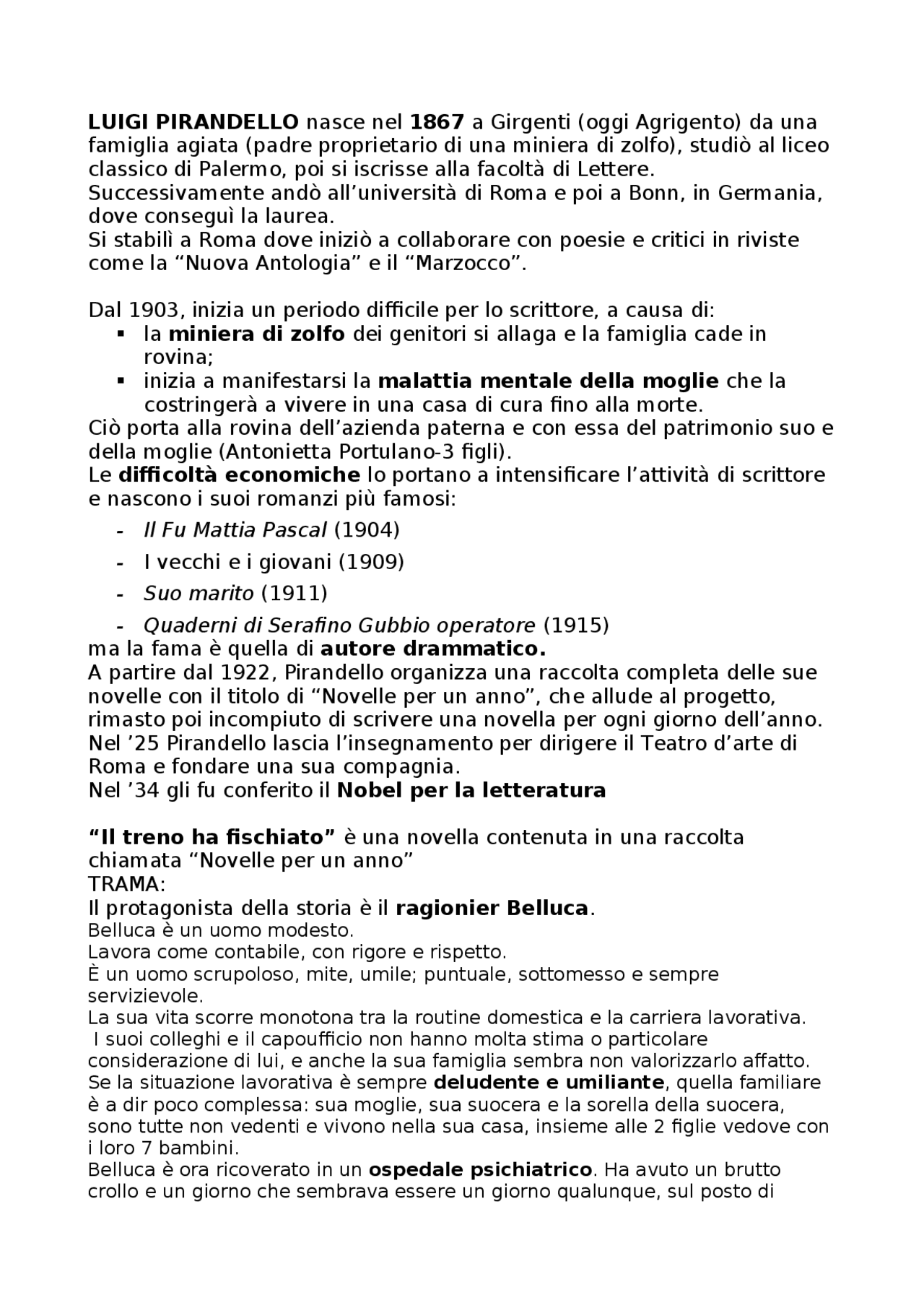 Appunti Relativi Alla Vita E Alle Opere Degli Autori Più Importanti