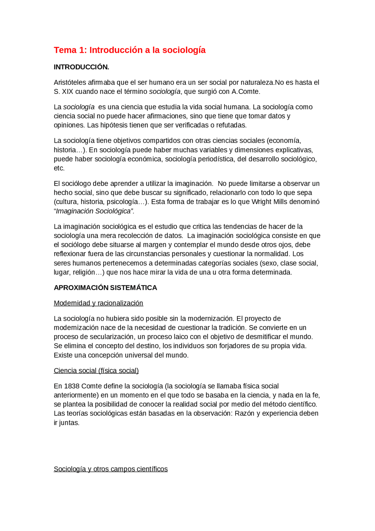 Apuntes De Sociología Docsity