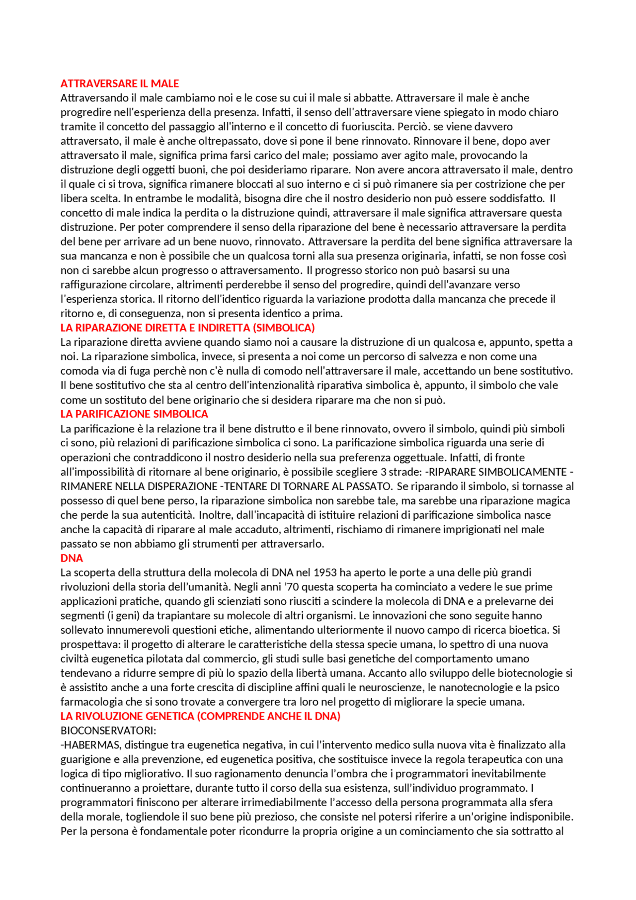 Appunti Esame Bioetica Docsity