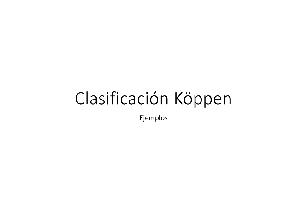 Clasificación De Koppen Docsity