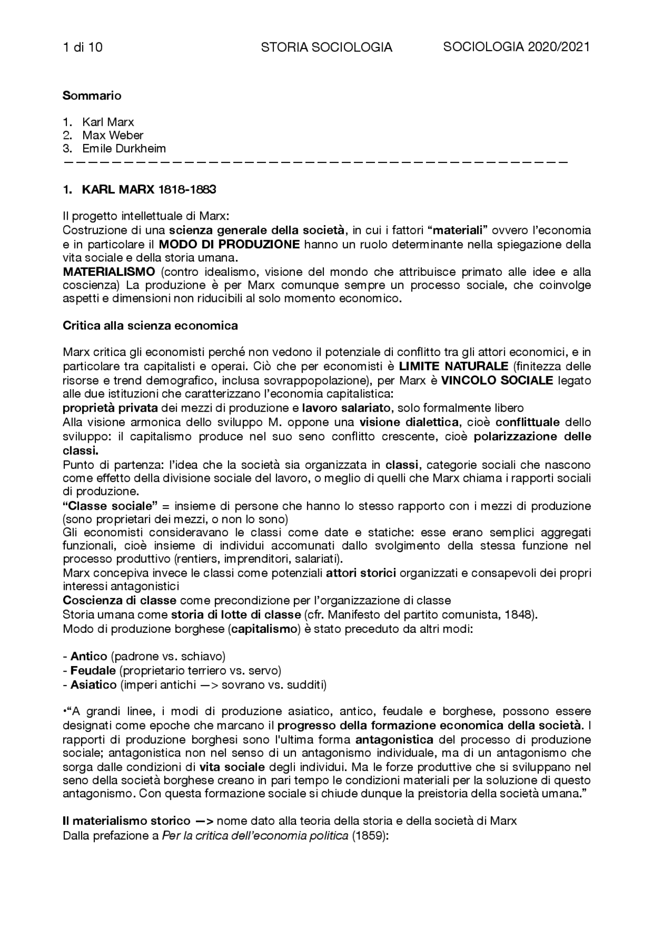 Appunti E Slide Sociologia Dams Docsity