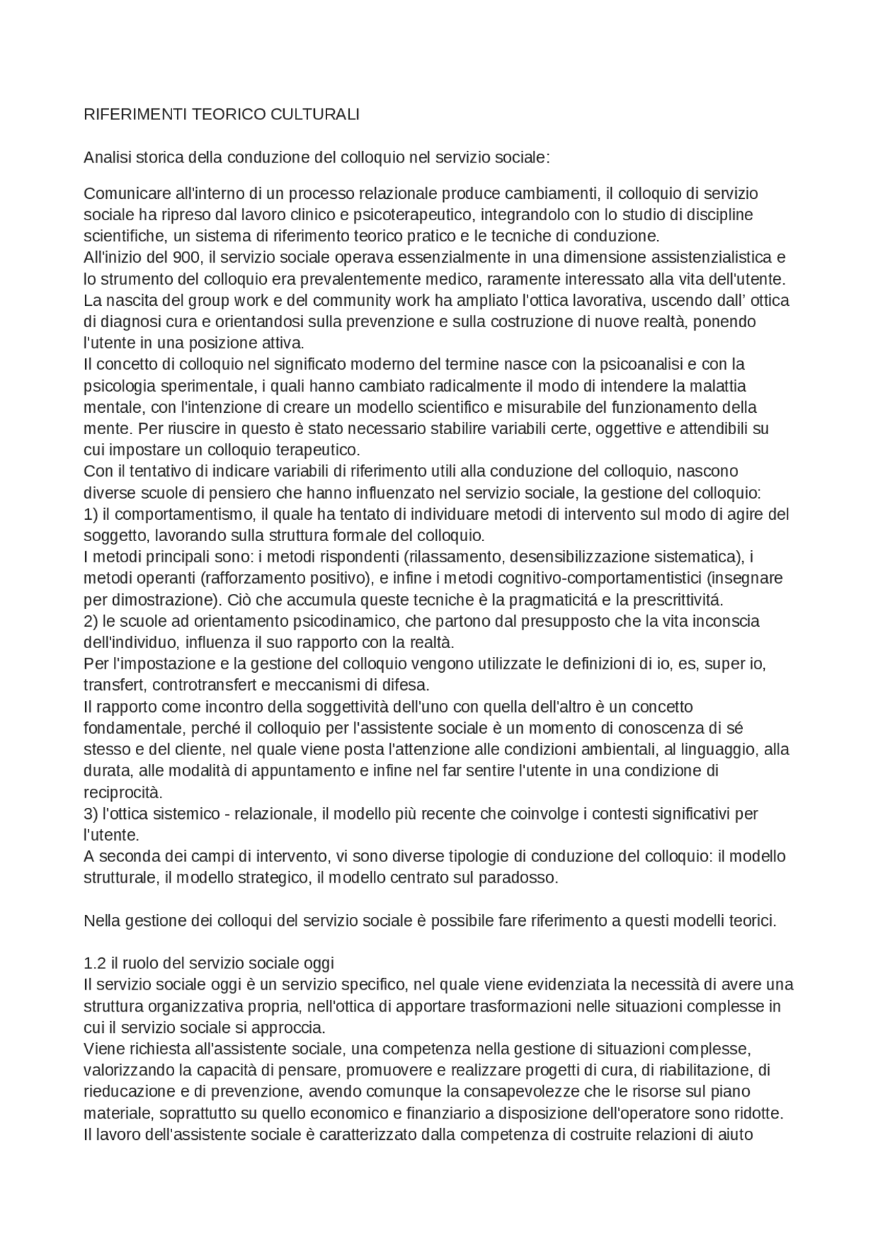 Il Colloquio Di Aiuto Metodi E Tecniche Del Servizio Sociale Docsity
