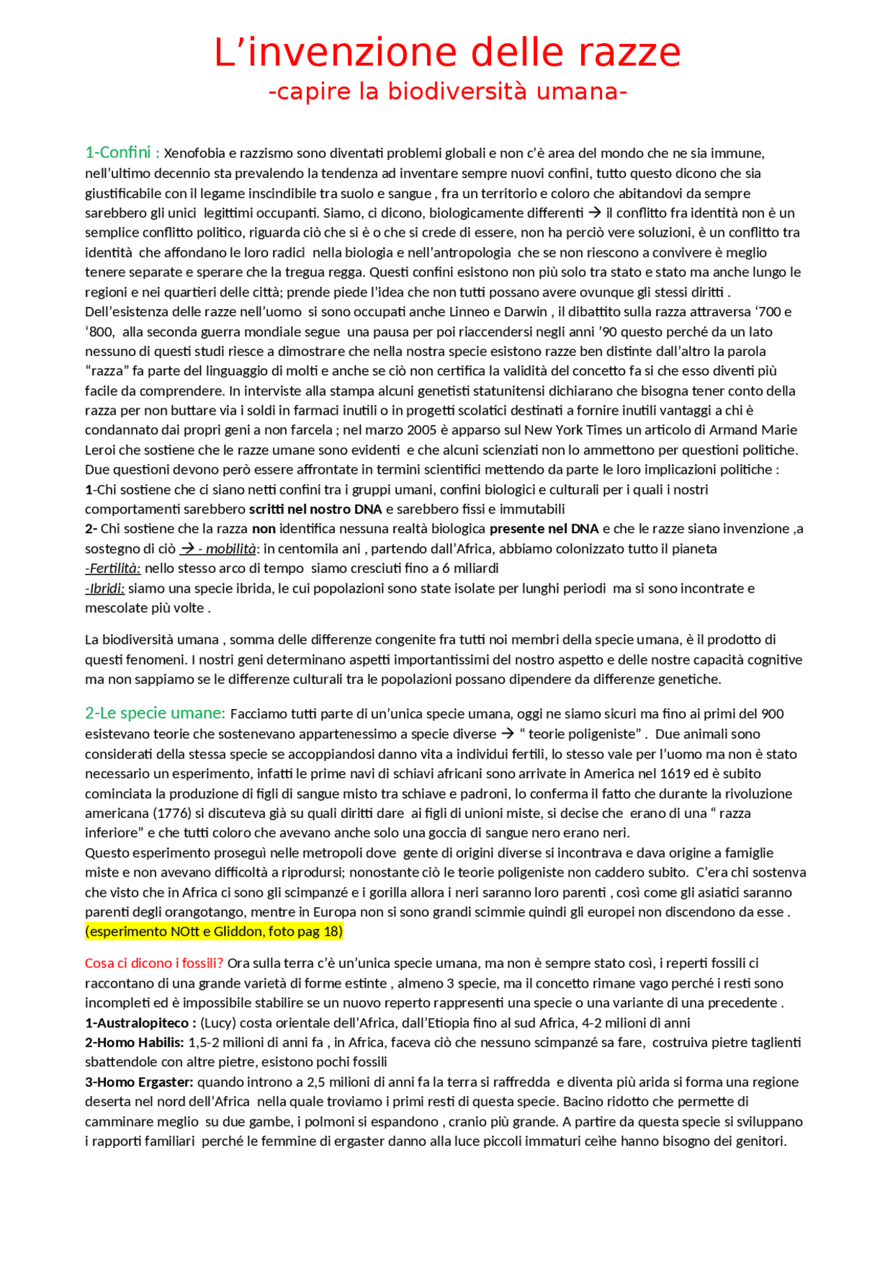 Riassunto Invenzione Delle Razze Docsity