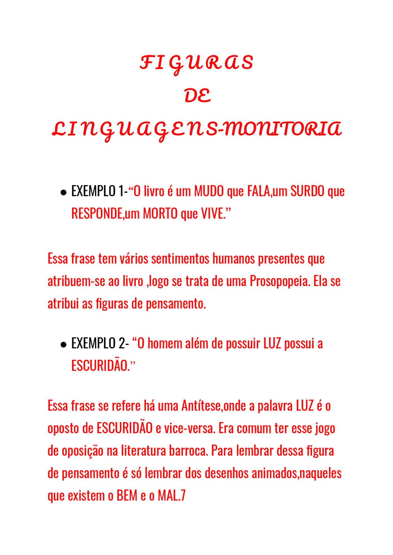 Figuras De Linguagem Docsity