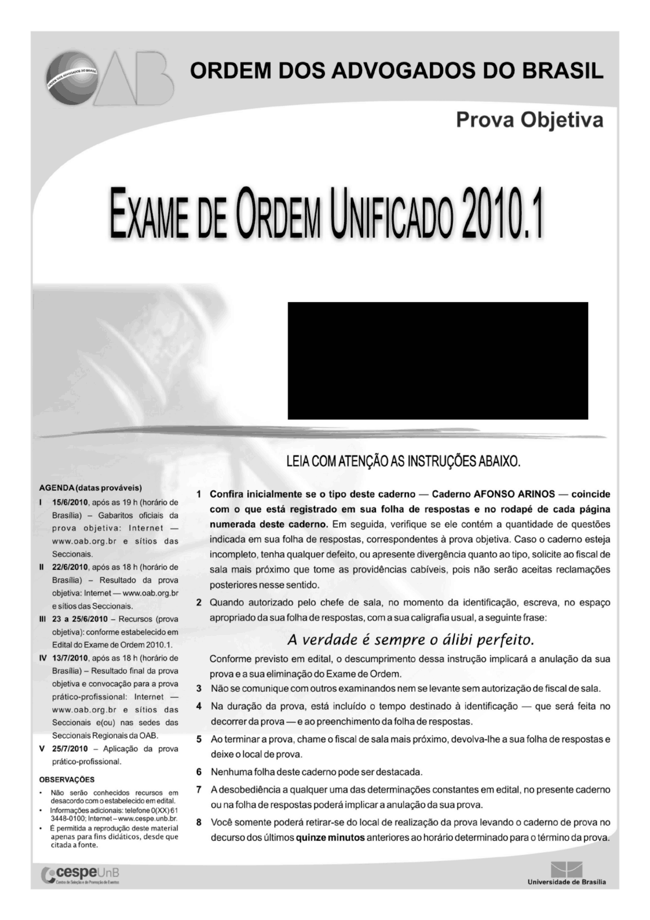 Prova unificado OAB pela FGV - Docsity