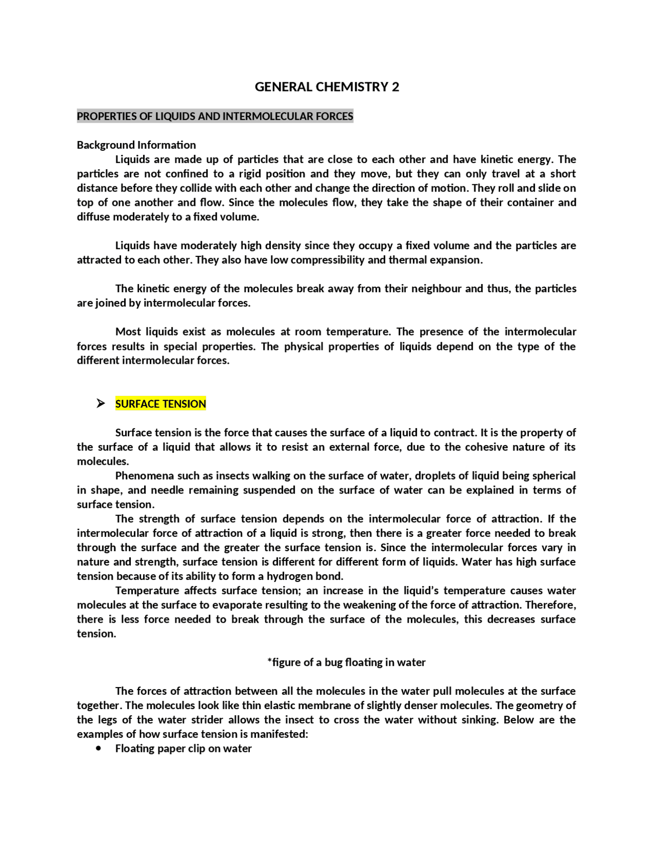 General Chemistry 2 Quarter 1 (First Week) - Docsity