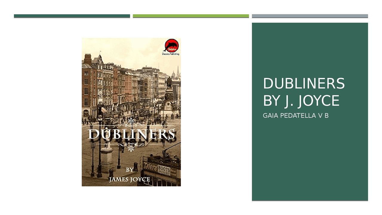 Dubliners Di J Joyce Appunti Di Inglese Docsity