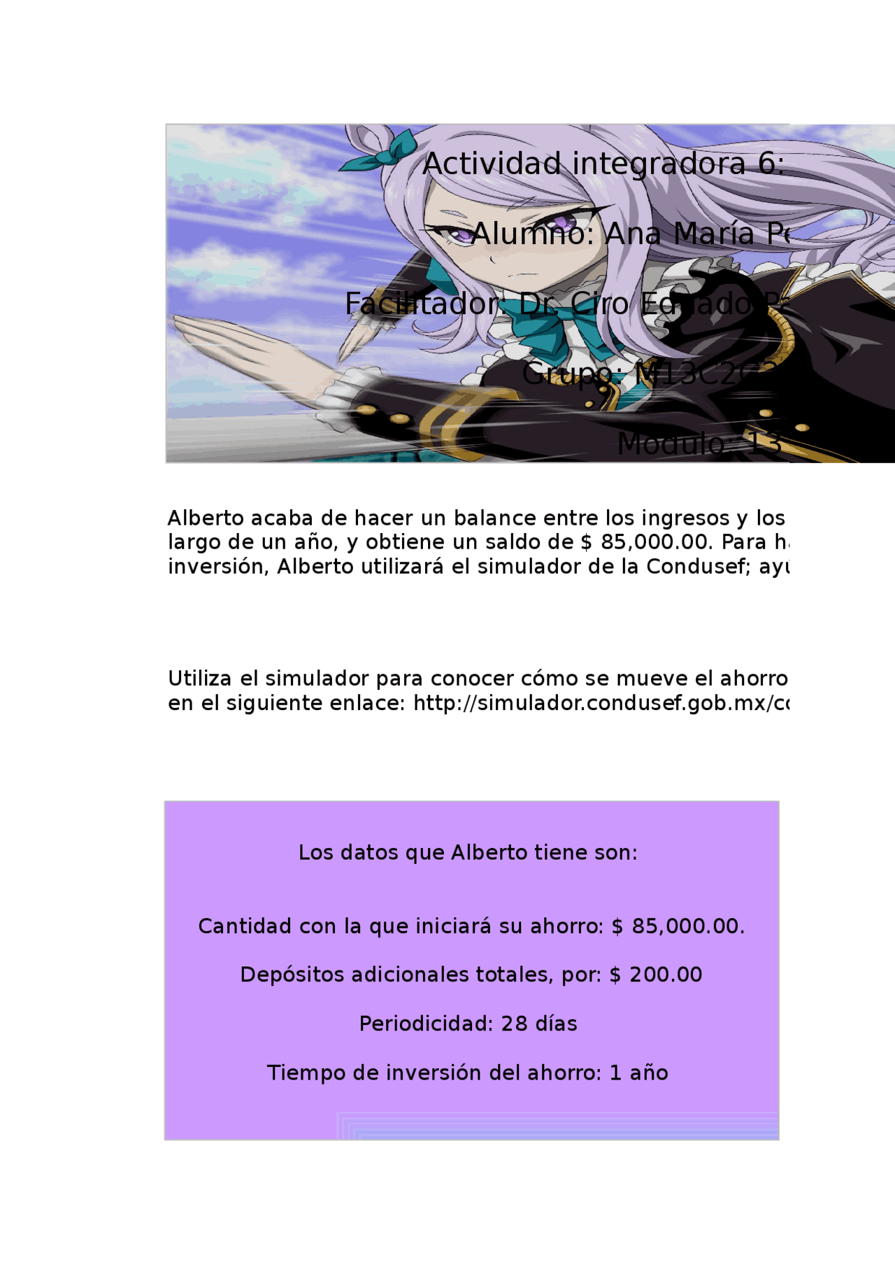 Actividad Integradora 6 Mi Inversión Ejercicios De Matemáticas Docsity