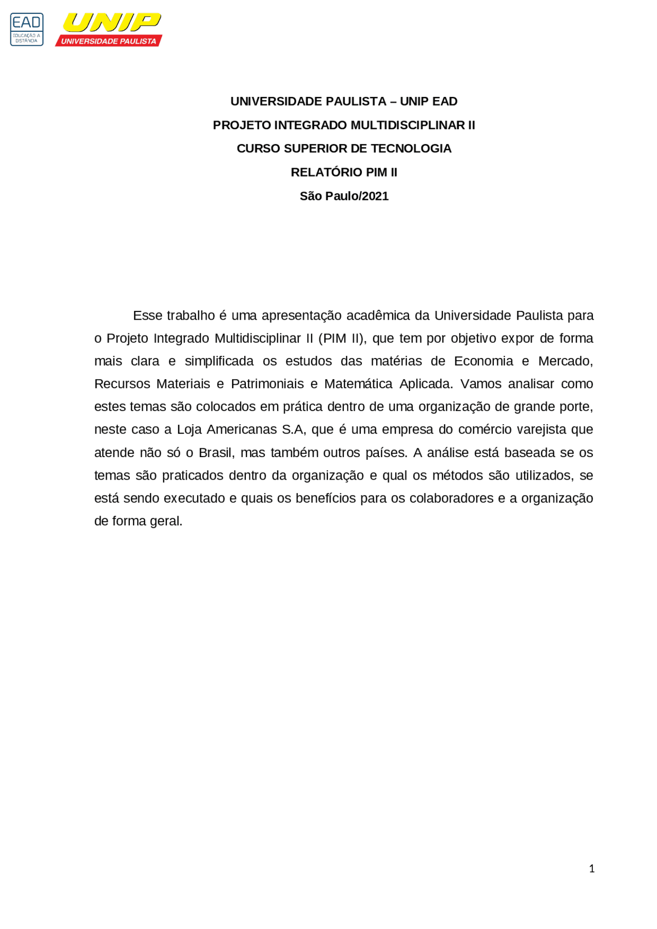 Pim Ii Gestão De Recursos Humanos Unip Docsity