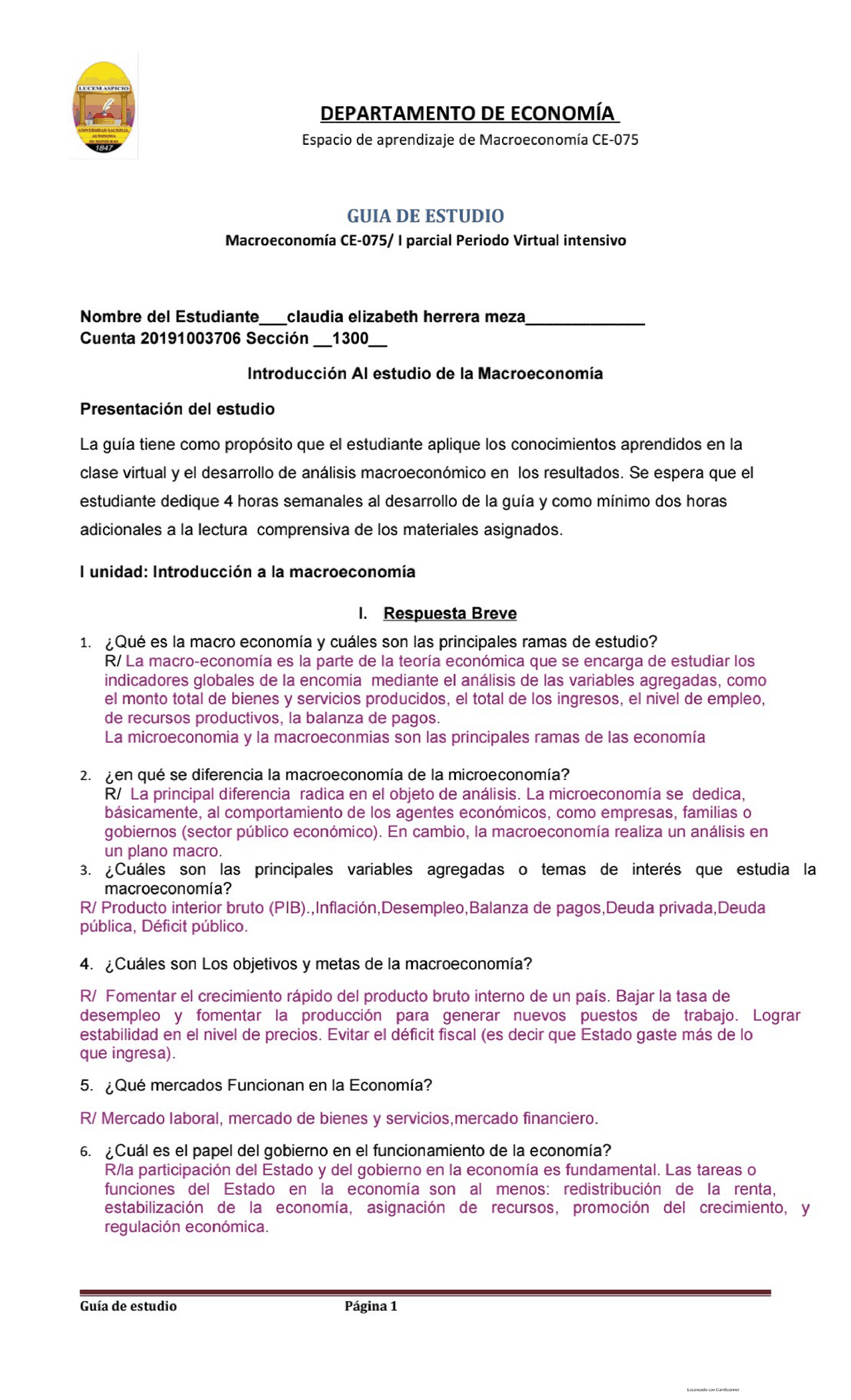Guia De Ejericios Y Parcrico Resúmenes De Macroeconomía Docsity